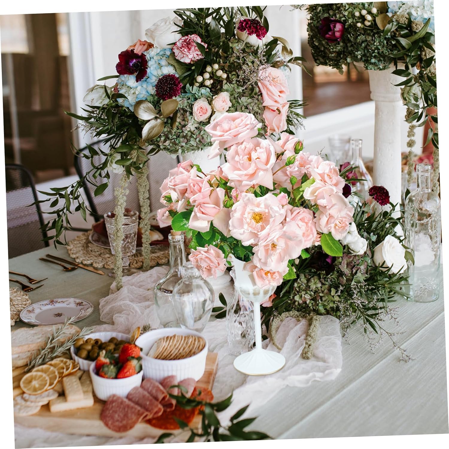 Garneck Wrought Iron Vase Flower Holder Vase Trumpet Vase Floral ...