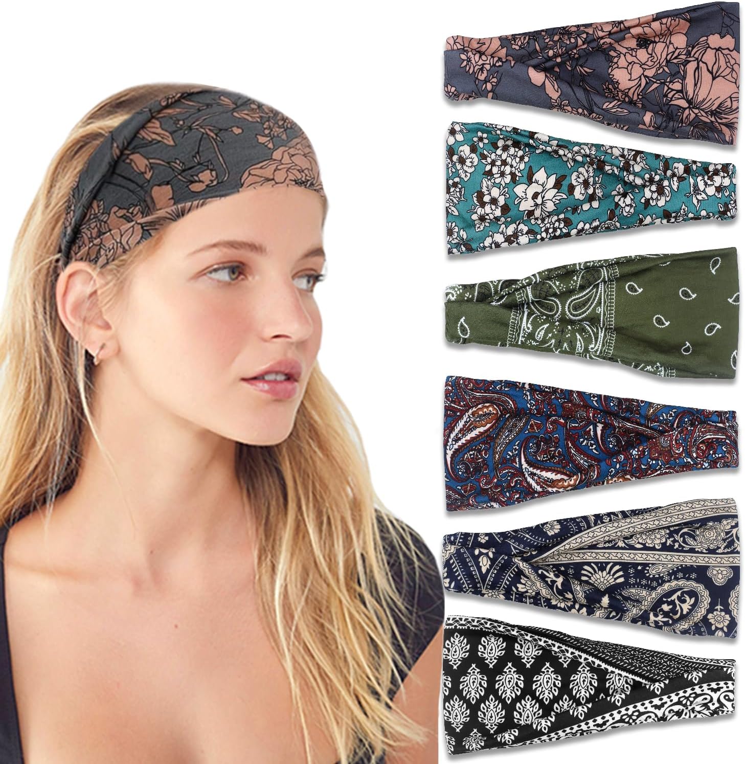 Amazon.com : IVARYSS Headbands for Women, Non-Slip, Premium Stretchy ...
