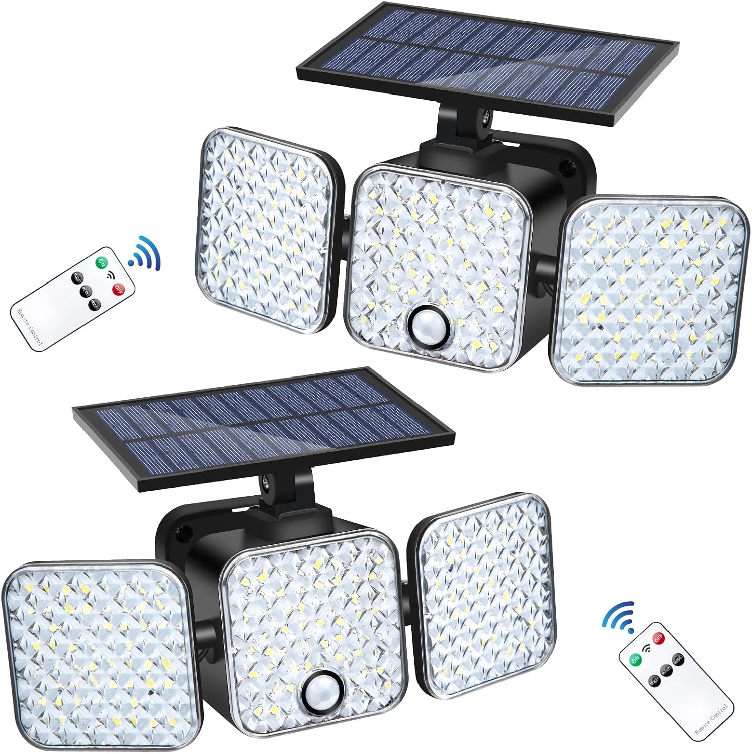 J luster Solar Flood Lights with Remote Control, 2500 LM 188 Outdoor ...