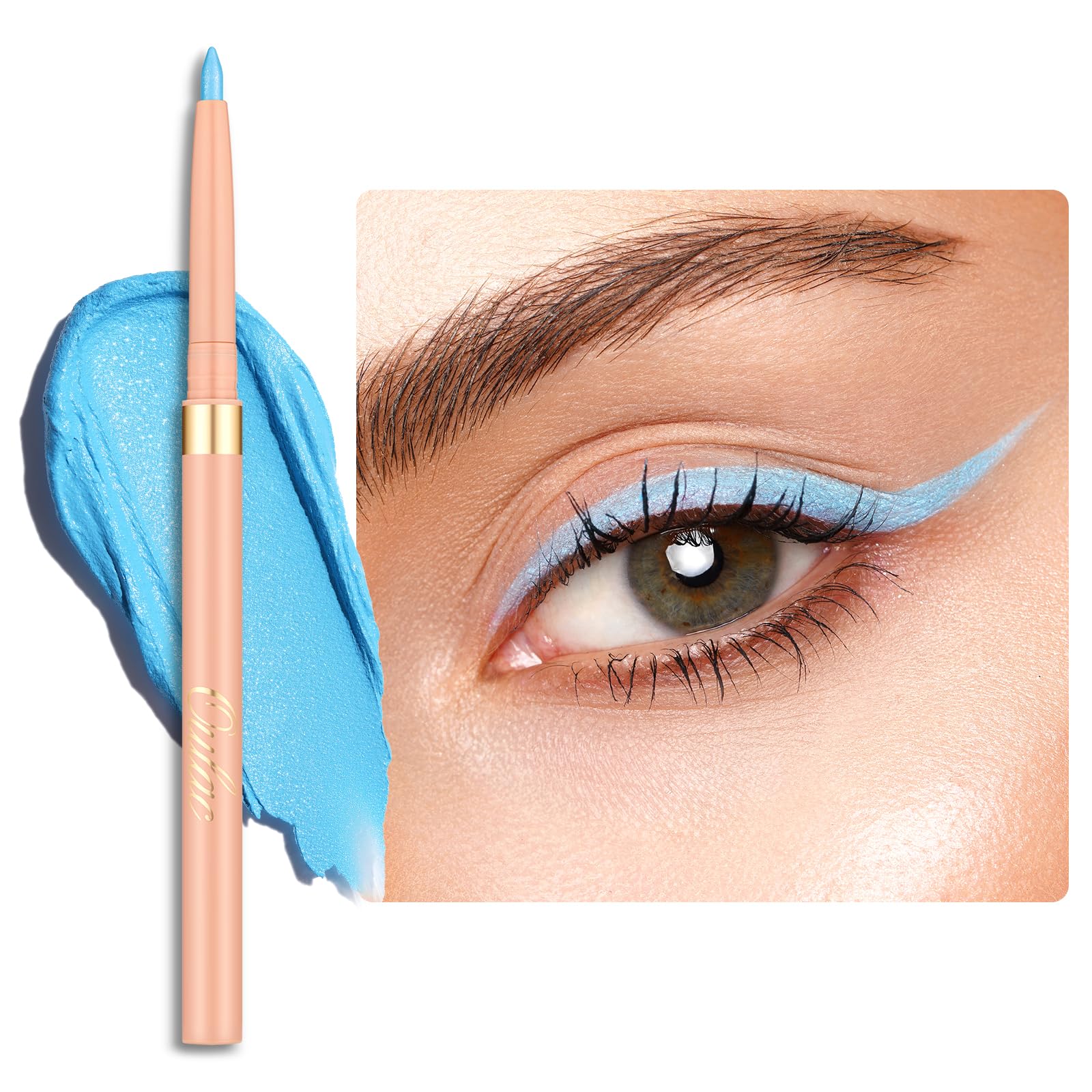 Oulac Blue Eyeliner Pencil, Waterproof Retractable Eye Liner Pen ...