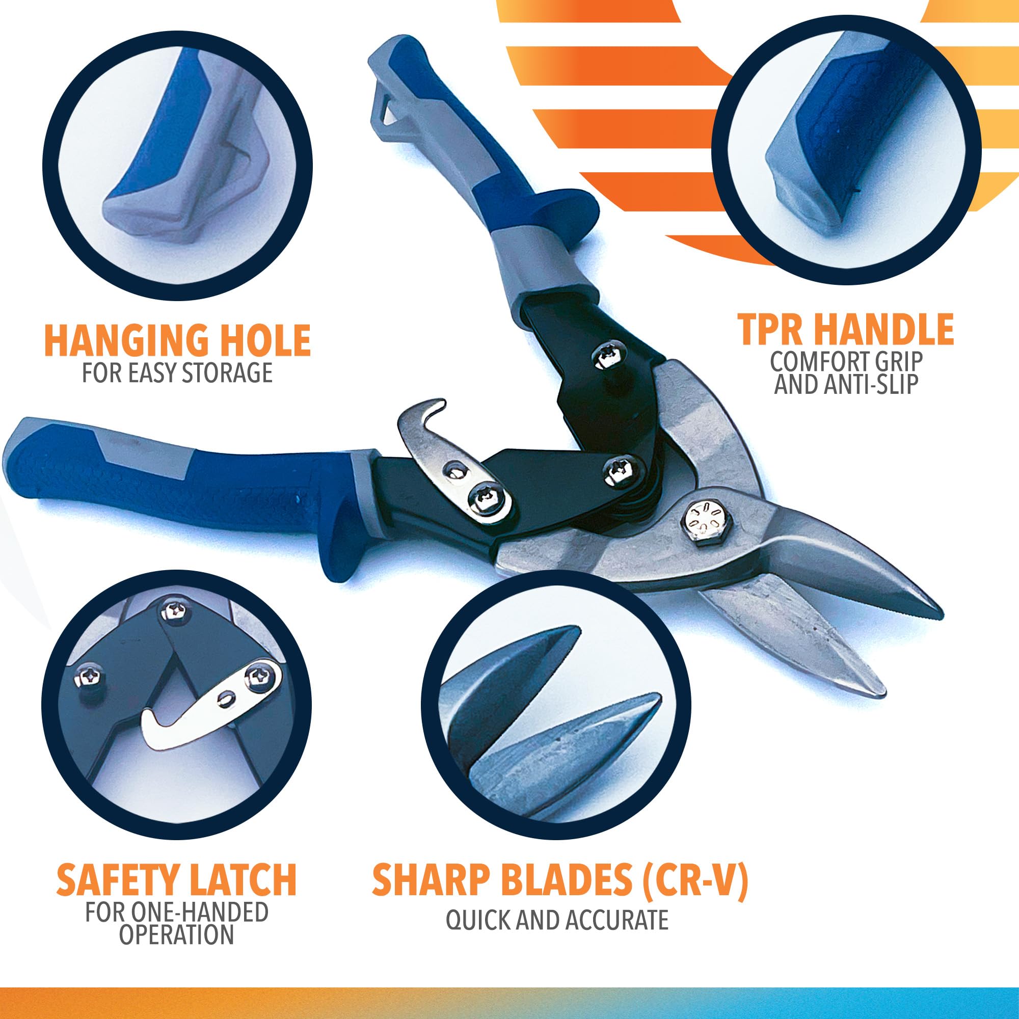 Aviation Snips HVAC Premium Right Cut – Heavy Duty Metal Shears For ...