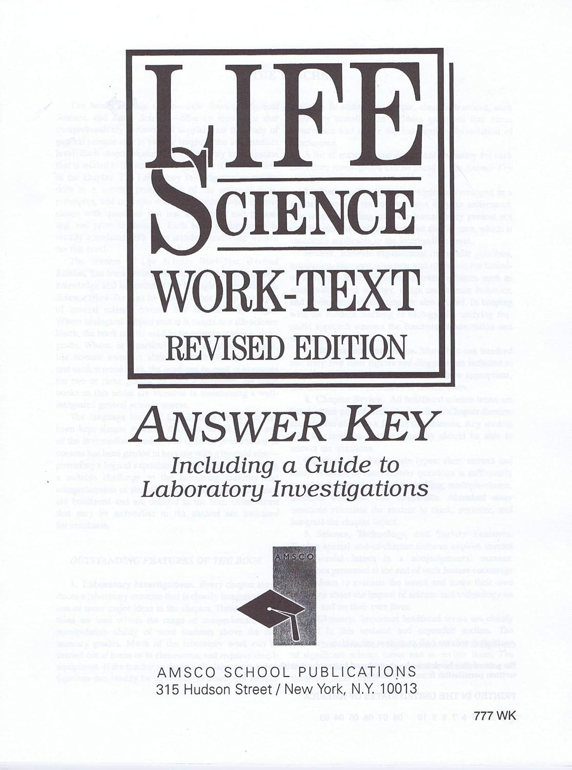 Life Science Worktext, Revised Edition Answer Key: Milton S. Lesser ...