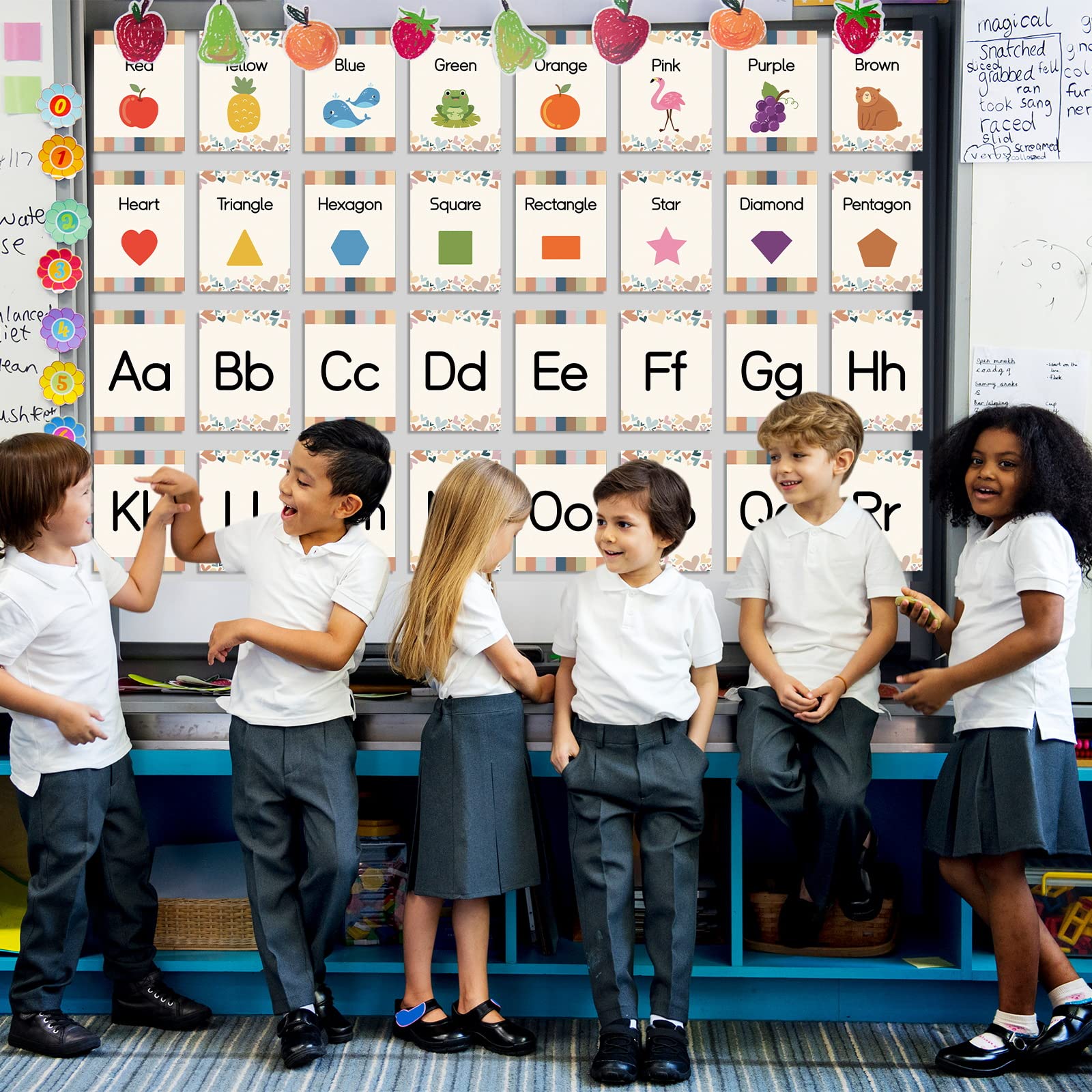 Snapklik.com : 56 Pcs Boho Alphabet And Number Bulletin Board Set Decor ...