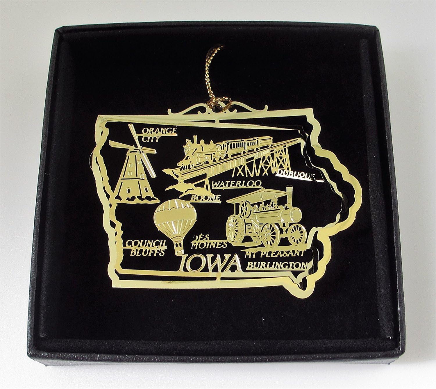 Amazon.com: Iowa State Brass Ornament Personalize with Year Charm Black ...