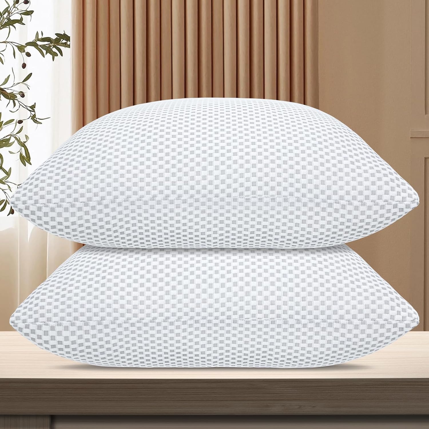 Amazon.com: HIMOON Shredded Memory Foam Pillows King Size Set of 2 Pack ...
