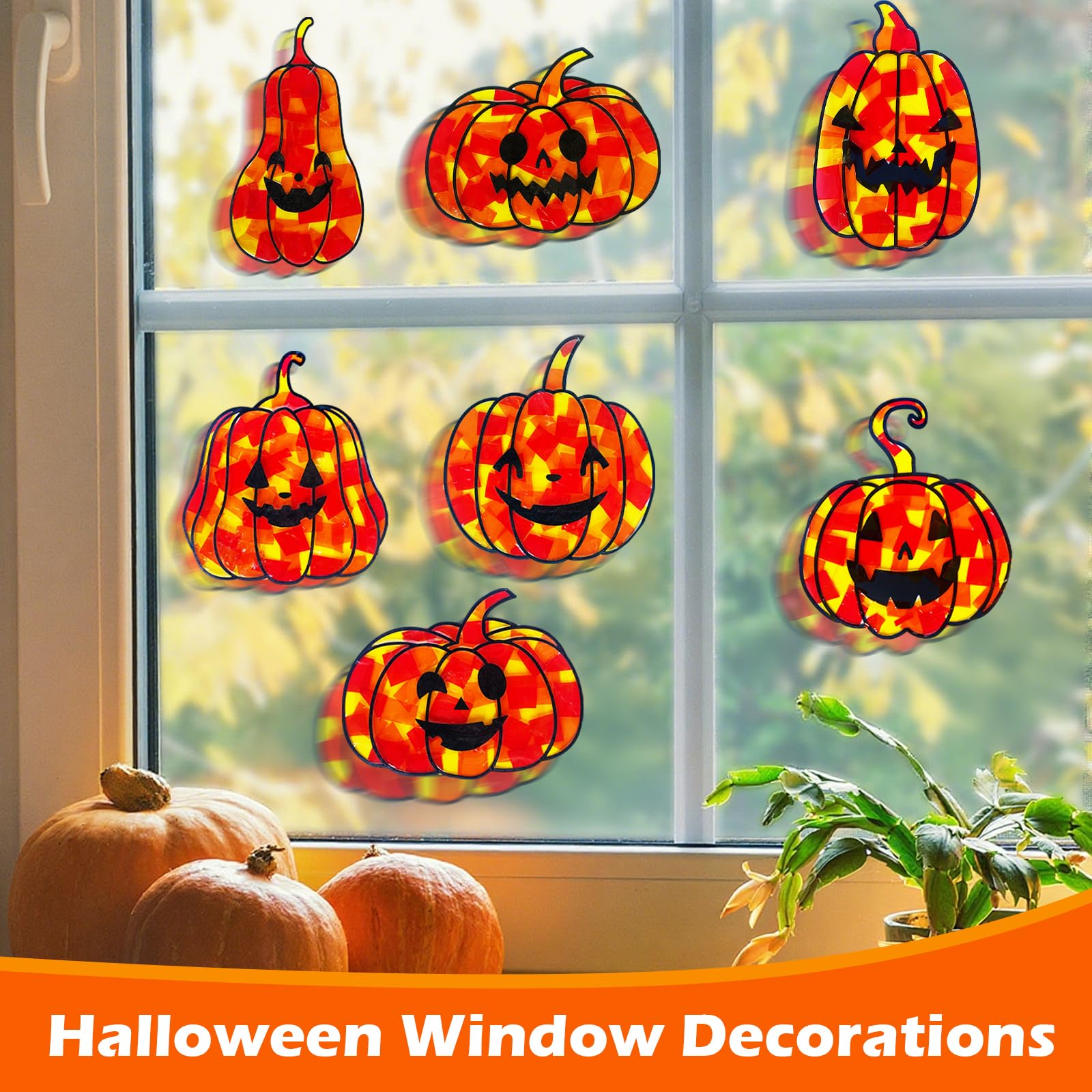 Snapklik.com : JOINCCI Halloween Suncatchers Crafts Kit 30PCS Pumpkins ...