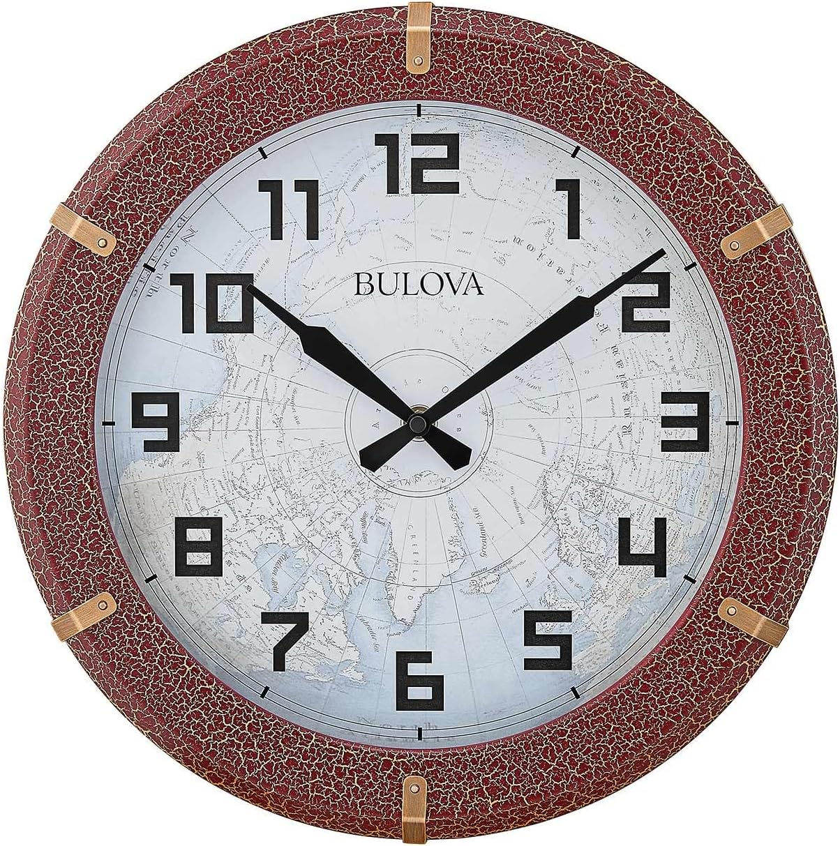 Amazon.com: Bulova Cartographer Wall Clock C4344 | 14" Diameter ...