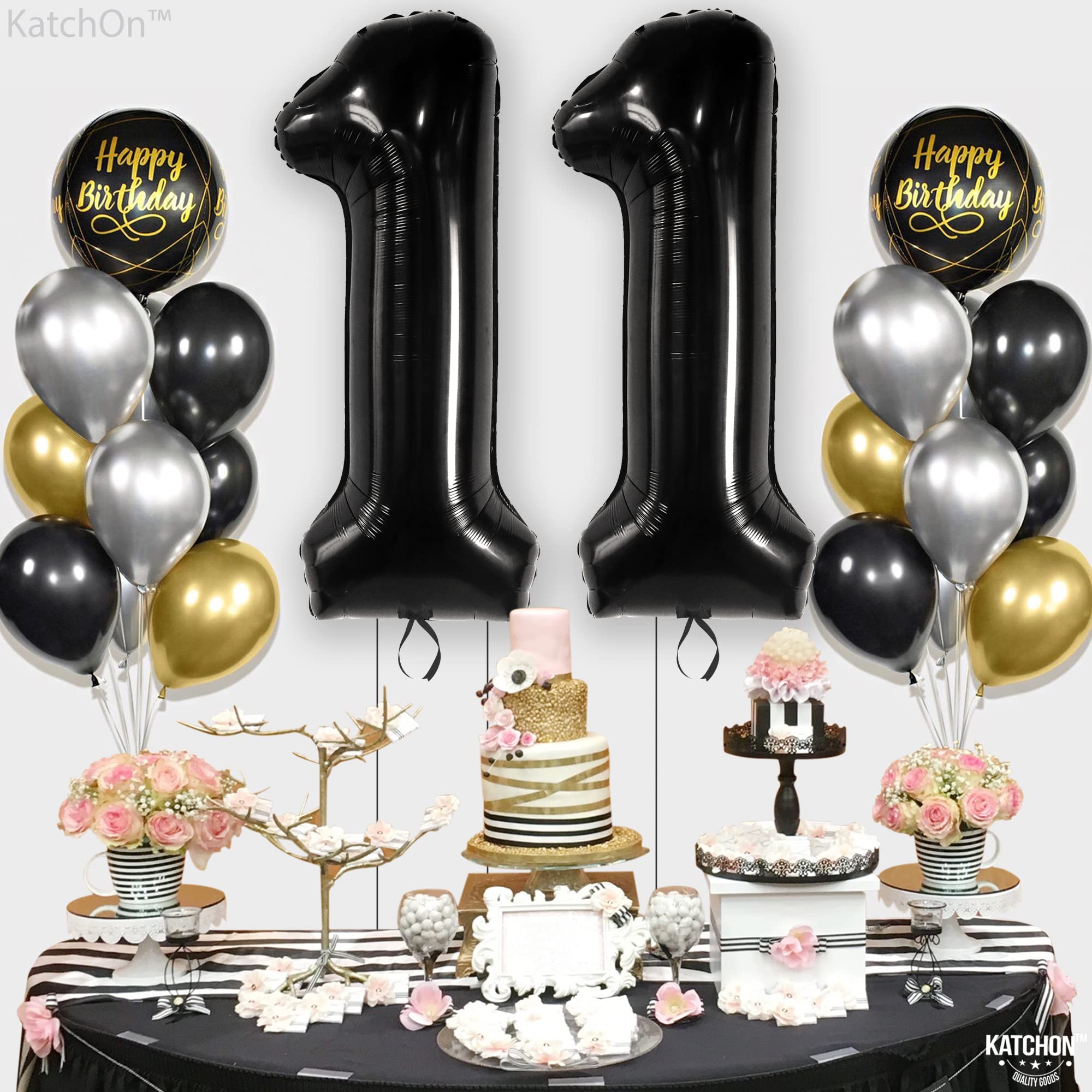 Snapklik.com : Black Number 11 Balloon - Giant, 40 Inch 11 Black ...