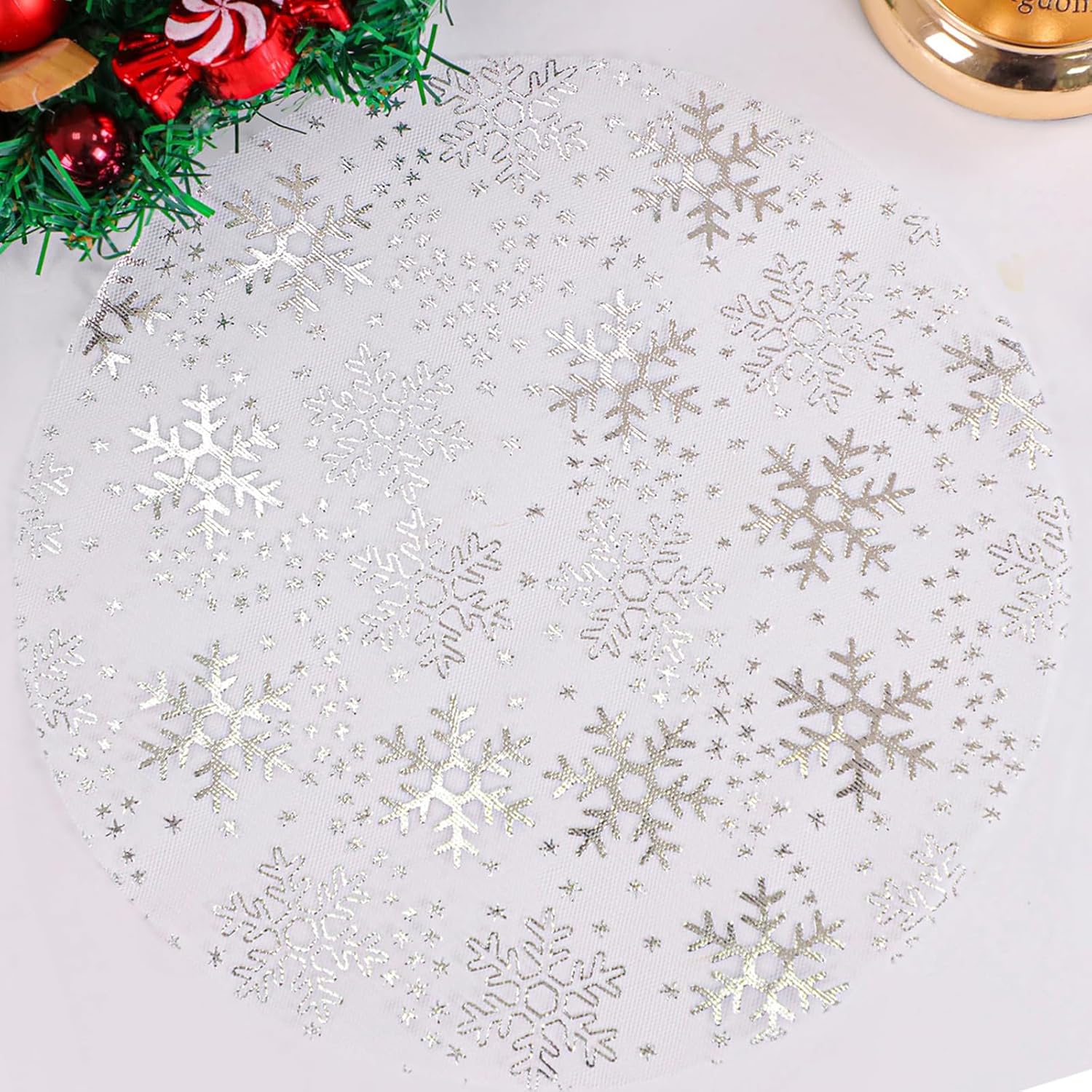 Amazon.com: Snowkingdom 24 Pcs Snowflake Placemats Disposable Christmas ...