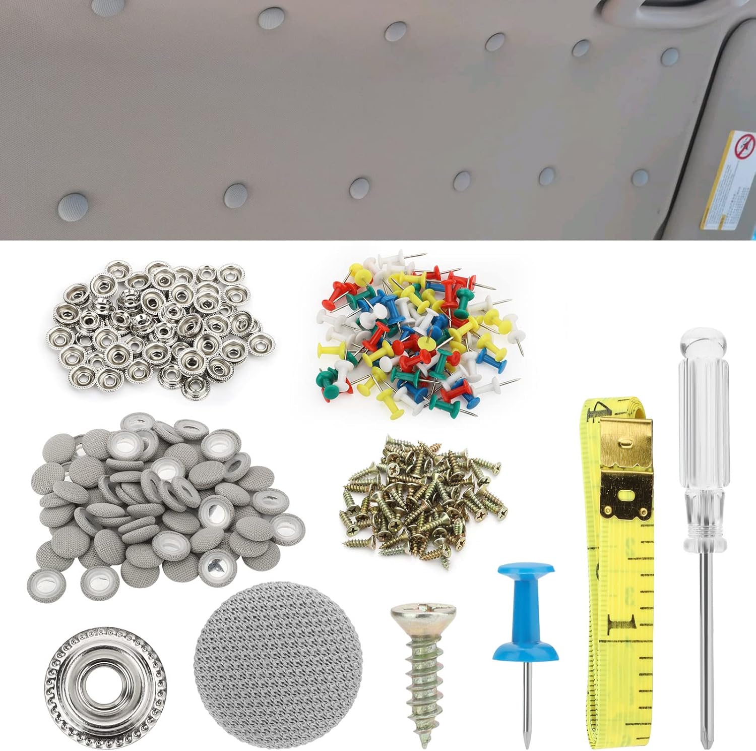 Amazon.com: Headliner repair kit, 70 pcs Grey Car Interior Ceiling ...