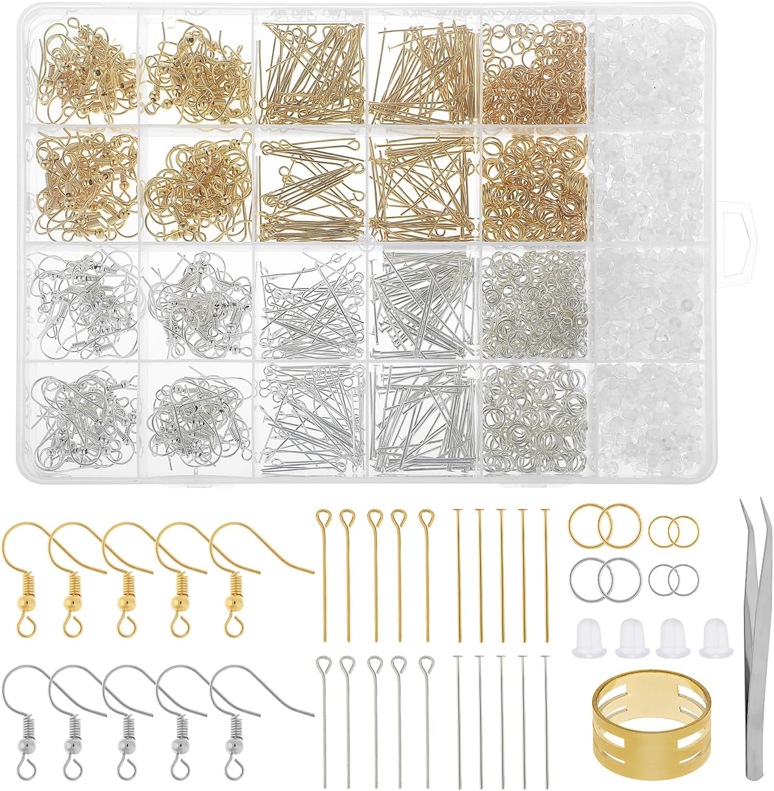 ZCFOIKAN 2000Pcs Earring Making Kit, Hypoallergenic Earring Findings ...