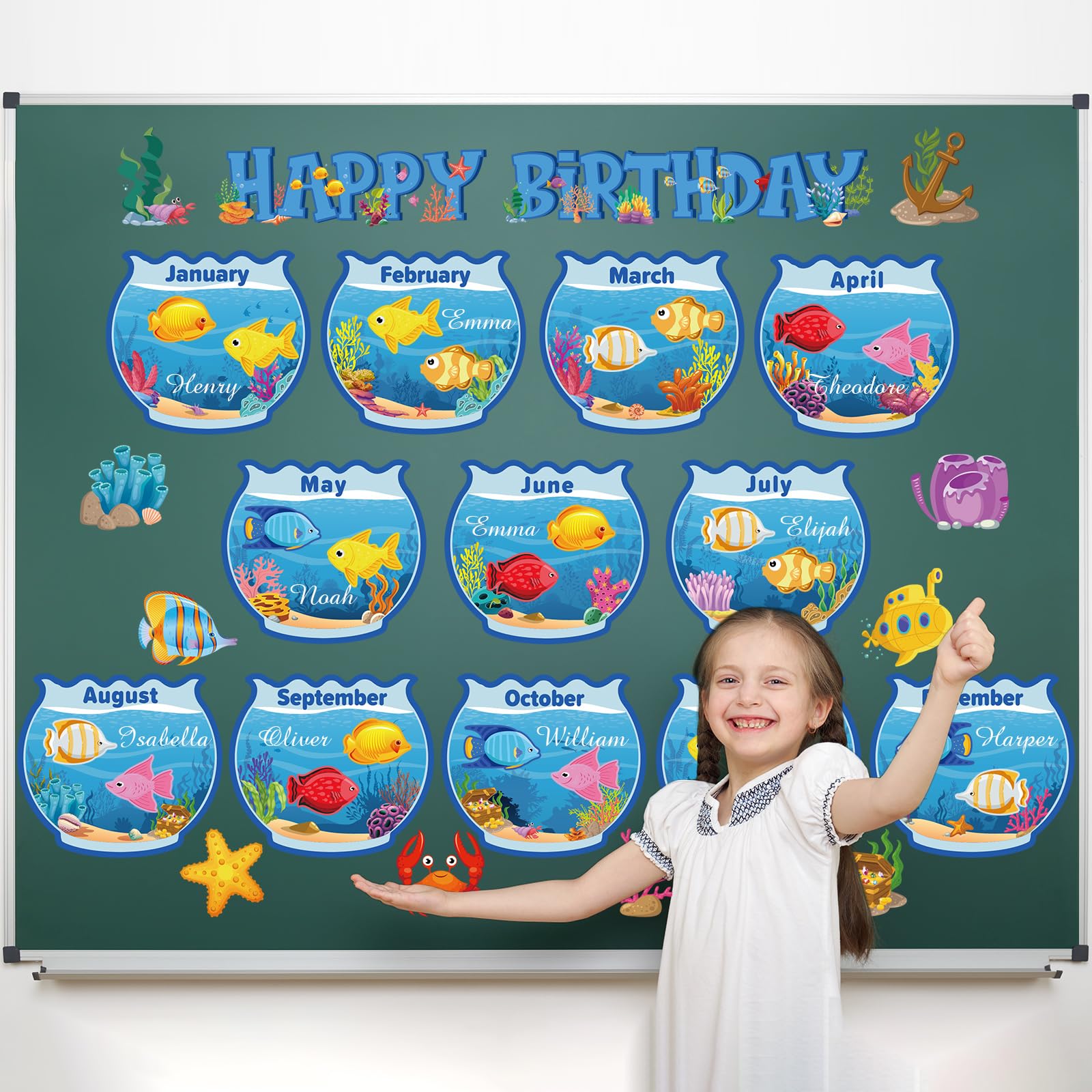 Snapklik.com : Under The Sea Ocean Birthday Bulletin Board Decorations ...