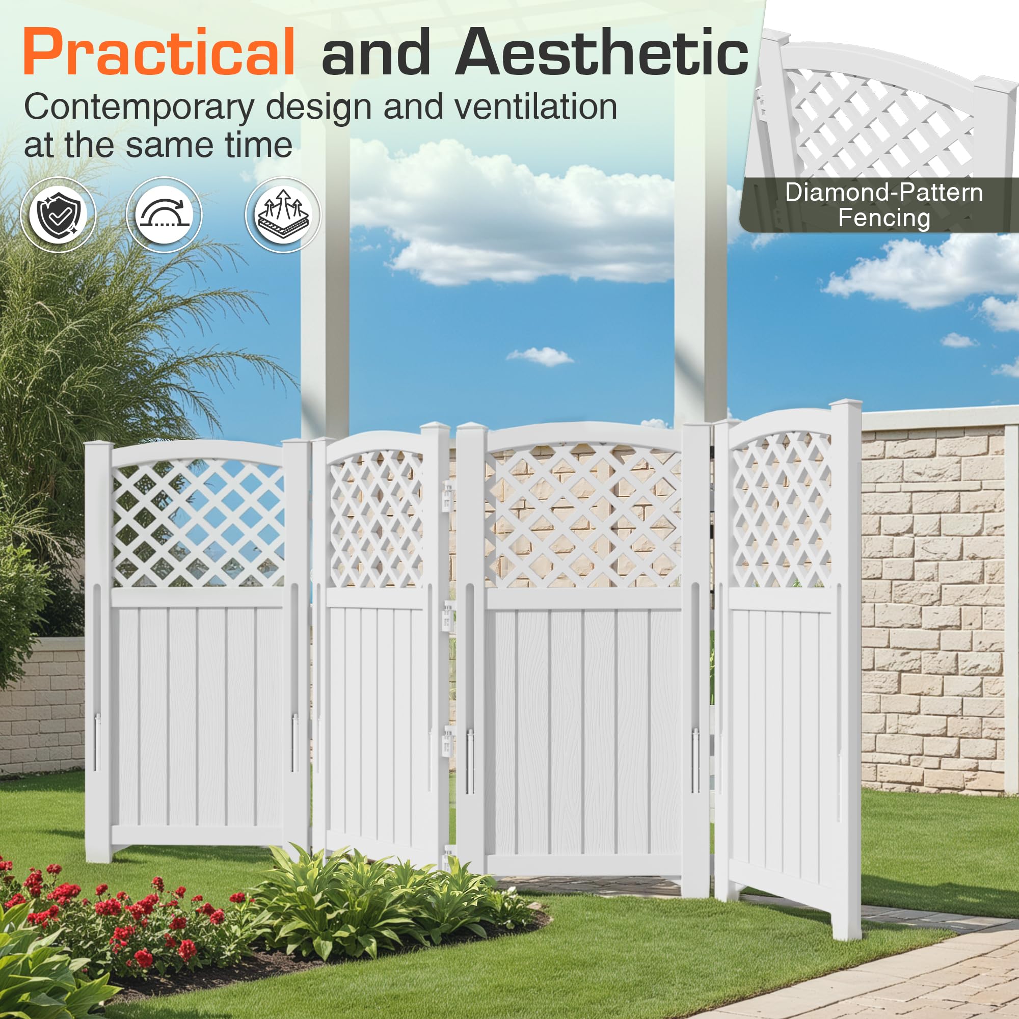 Snapklik.com : Flamaker Outdoor Privacy Fence Screen Lattice Mesh ...