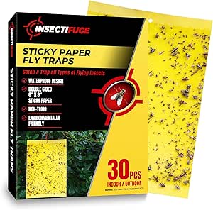 Amazon.com : Insectifuge 30Pcs Dual-Sided Yellow Sticky Traps for Plant ...