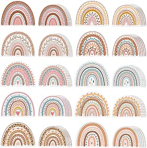 Amazon.com: Kisston 200 Pieces Rainbow Name Plates Rainbow Name Tags ...
