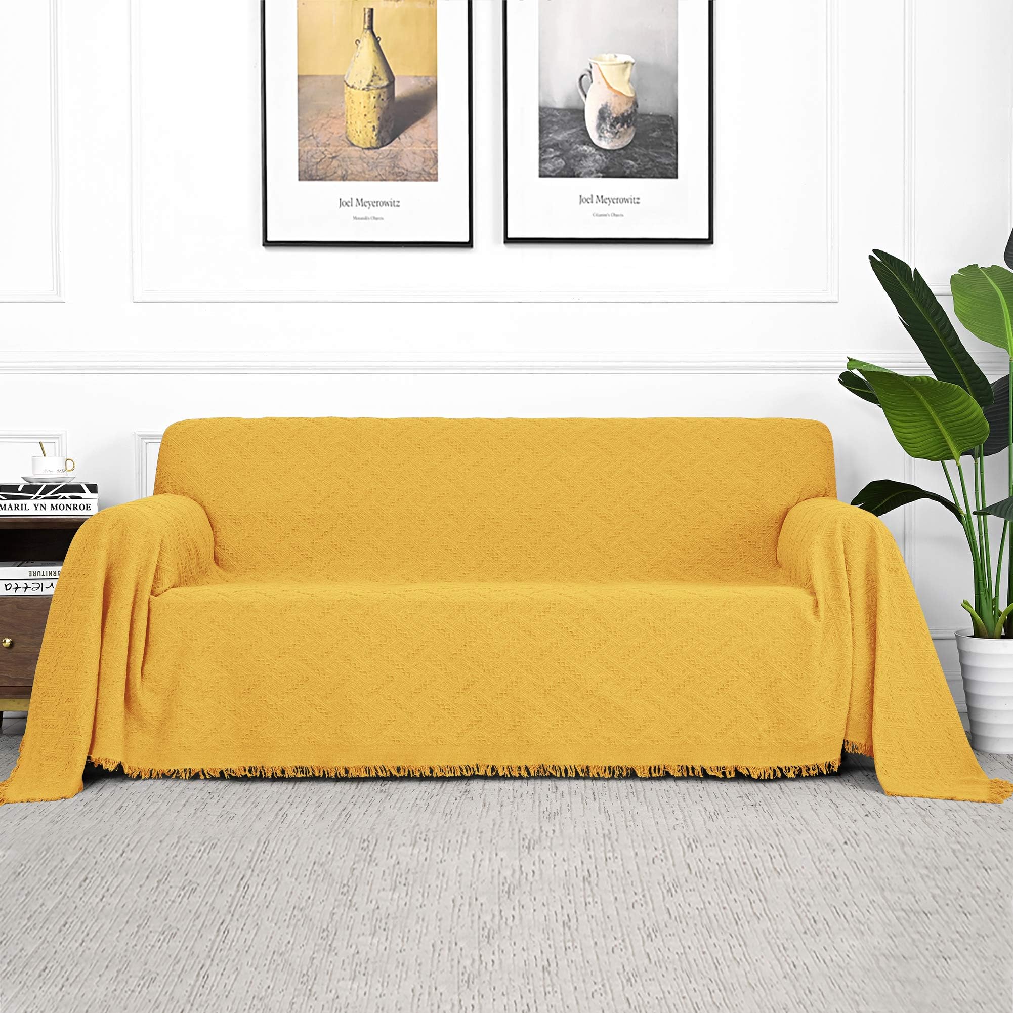 Amazon.com: Madison Yellow Jersey Sofa Slipcover, Model:JER-Sofa-YE ...