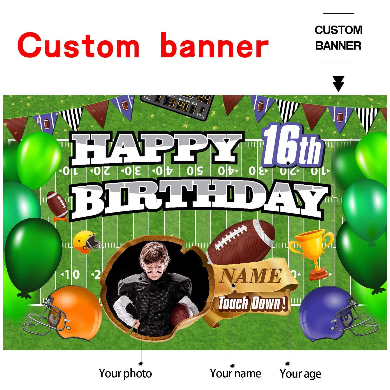 Snapklik.com : Custom Football Decorations For Party,Personalization ...