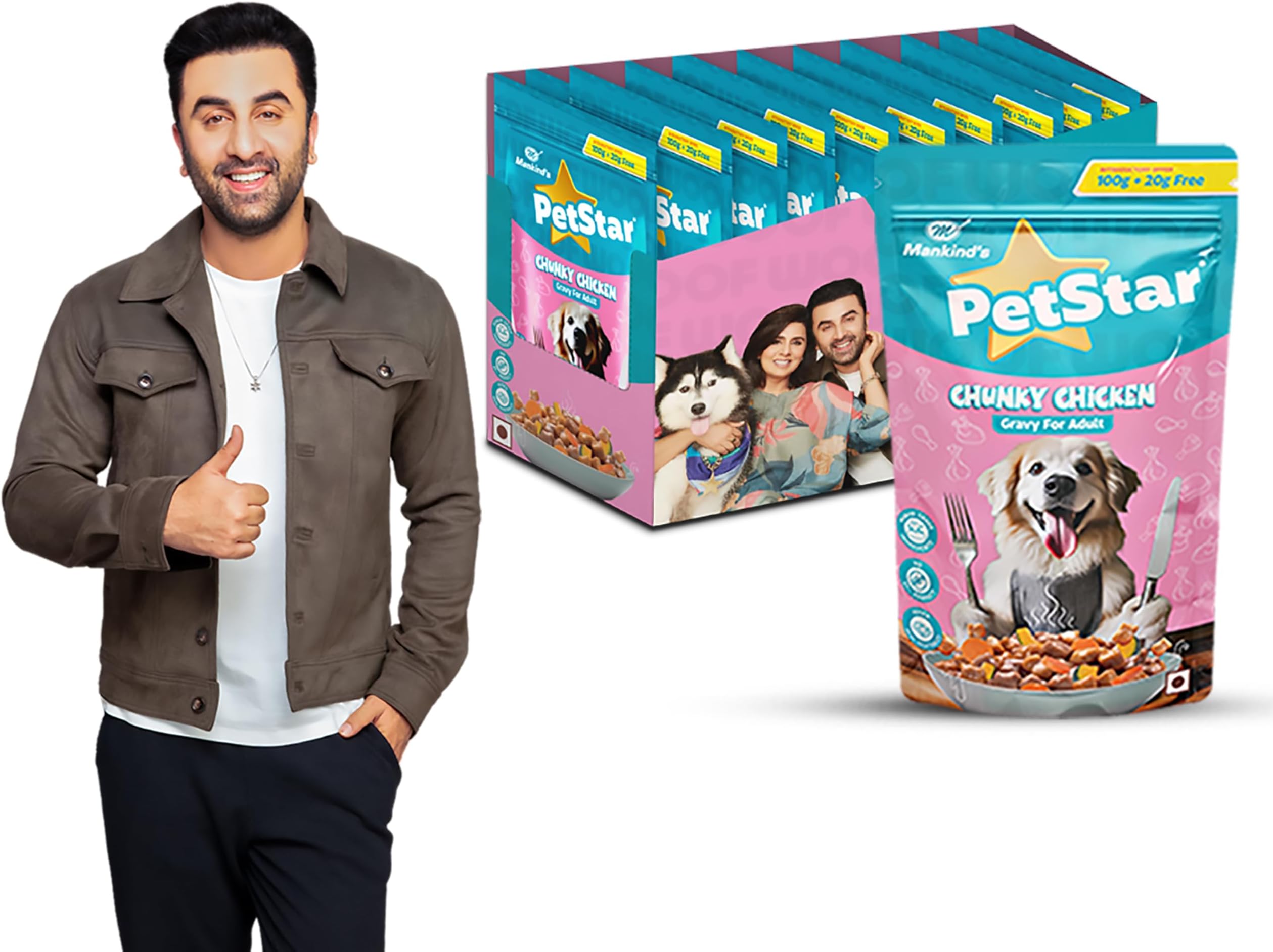 Mankind PetStar Puppy Wet Dog Food | Chunky Chicken Gravy | 100g+20g Free (Pack of 15) : Amazon ...