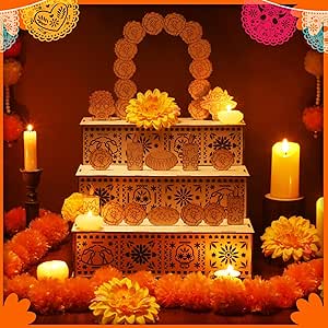 Amazon.com - Wonderjune Day of Dead Ofrenda Box Alter Ofrenda Wooden ...