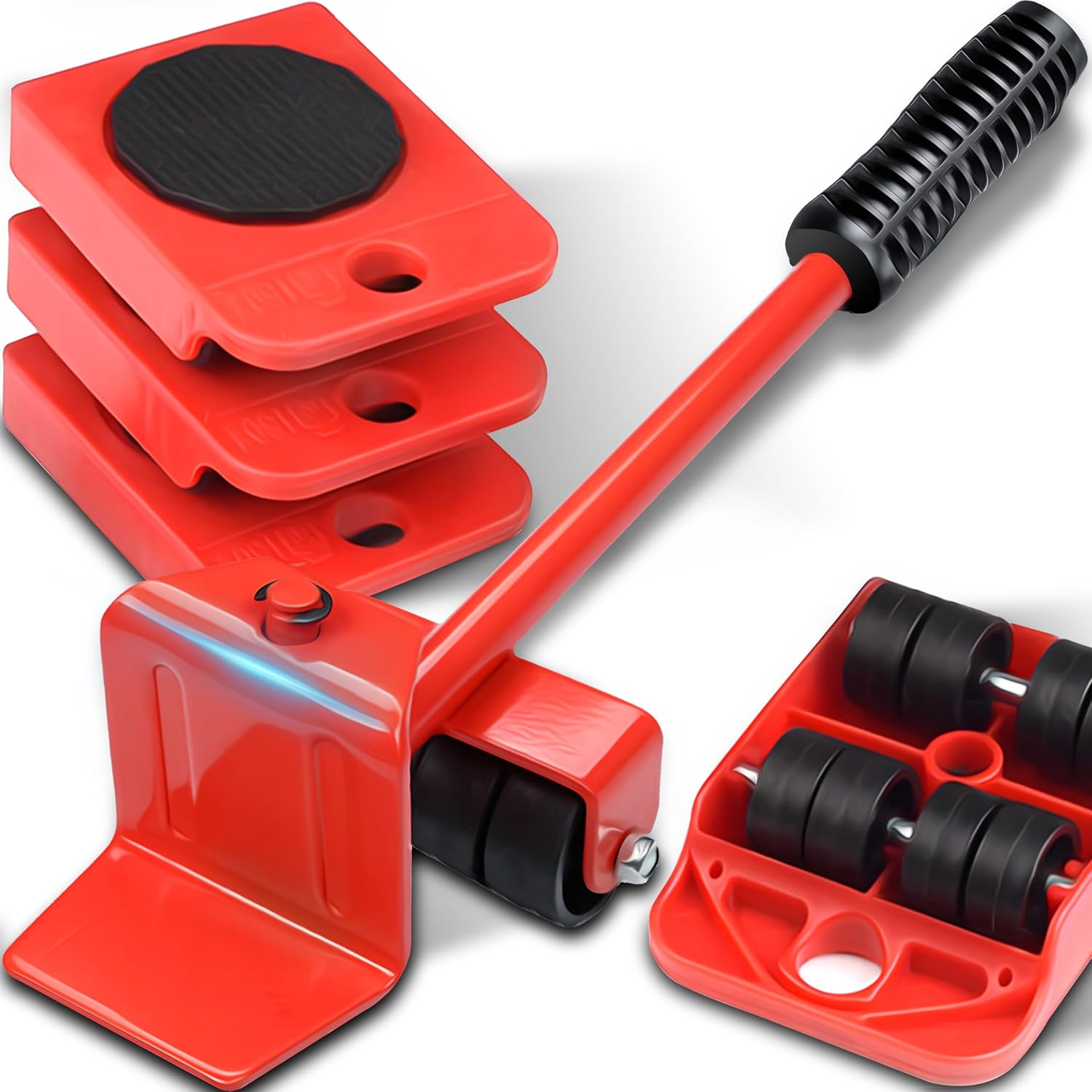 Retoo Set di 4 rotelle per mobili e 1 levetta, sistema di scorrimento ...