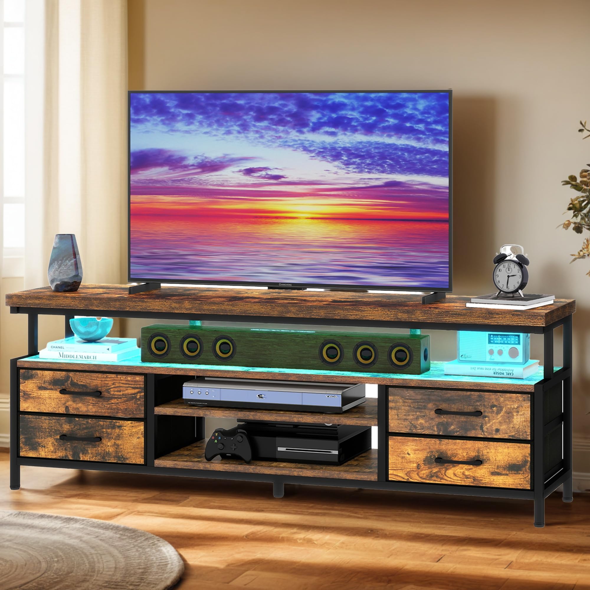Amazon.com: DWVO TV Stands for Living Room, 70 inch TV Stand ...