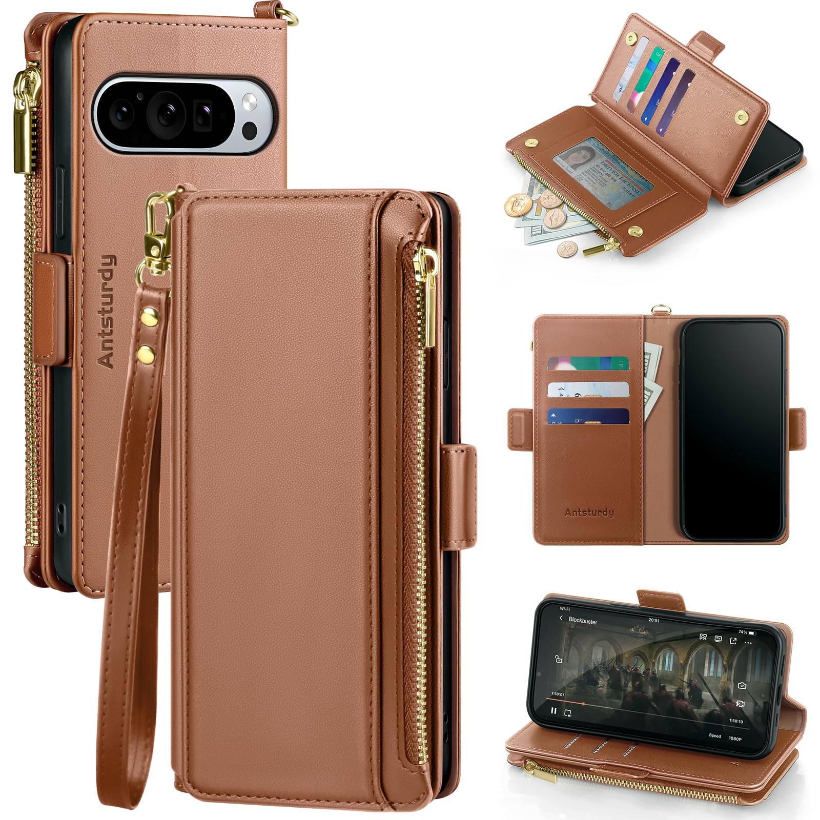 Amazon.com: Antsturdy Compatible with Google Pixel 9 Wallet Case with ...