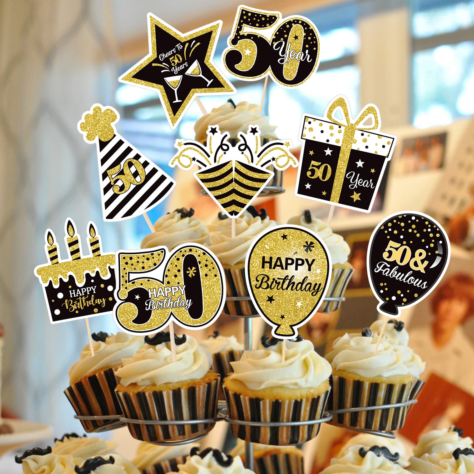 50th Birthday Cupcake Decorating Ideas