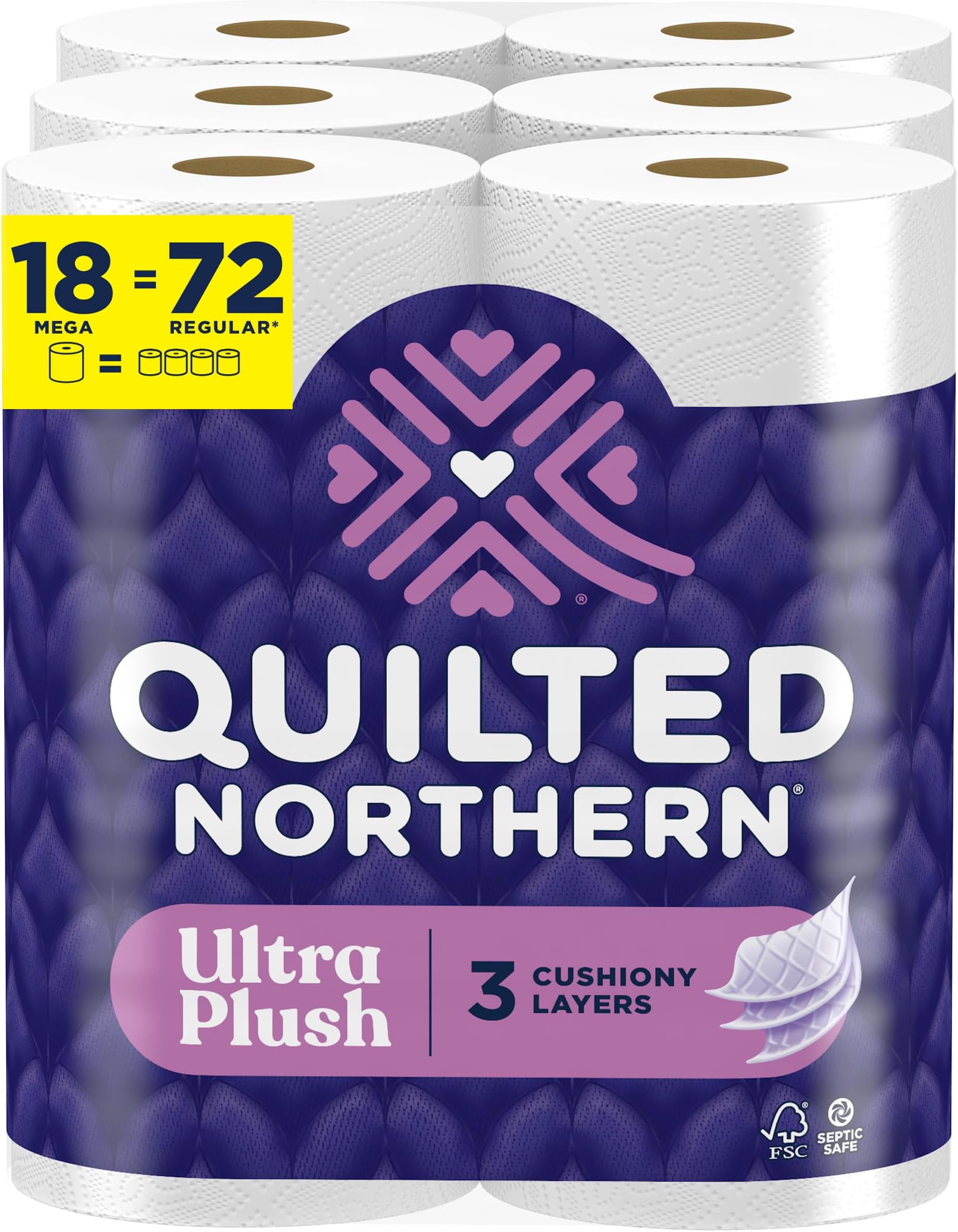 Amazon.com: Quilted Northern Ultra Plush Toilet Paper, 18 Mega Rolls ...