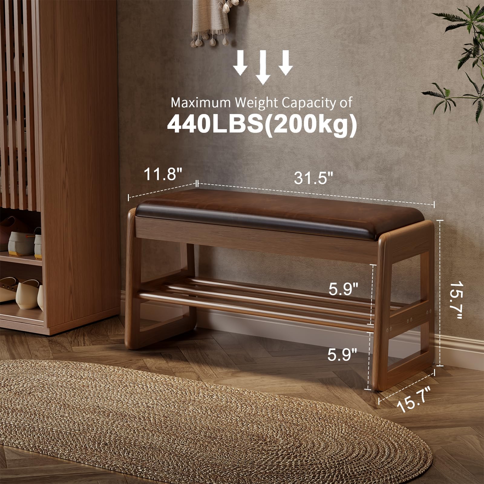 Shoe Rack For Entryway Shoe Bench With Storage SOBIBO Modern 2-Tier ...