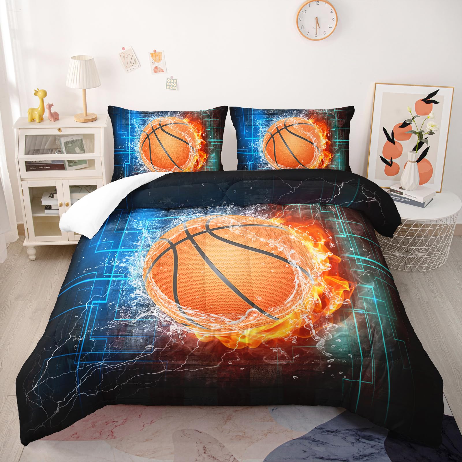 Amazon.com: Nttopship Basketball Boys Comforter Set Twin Size ...