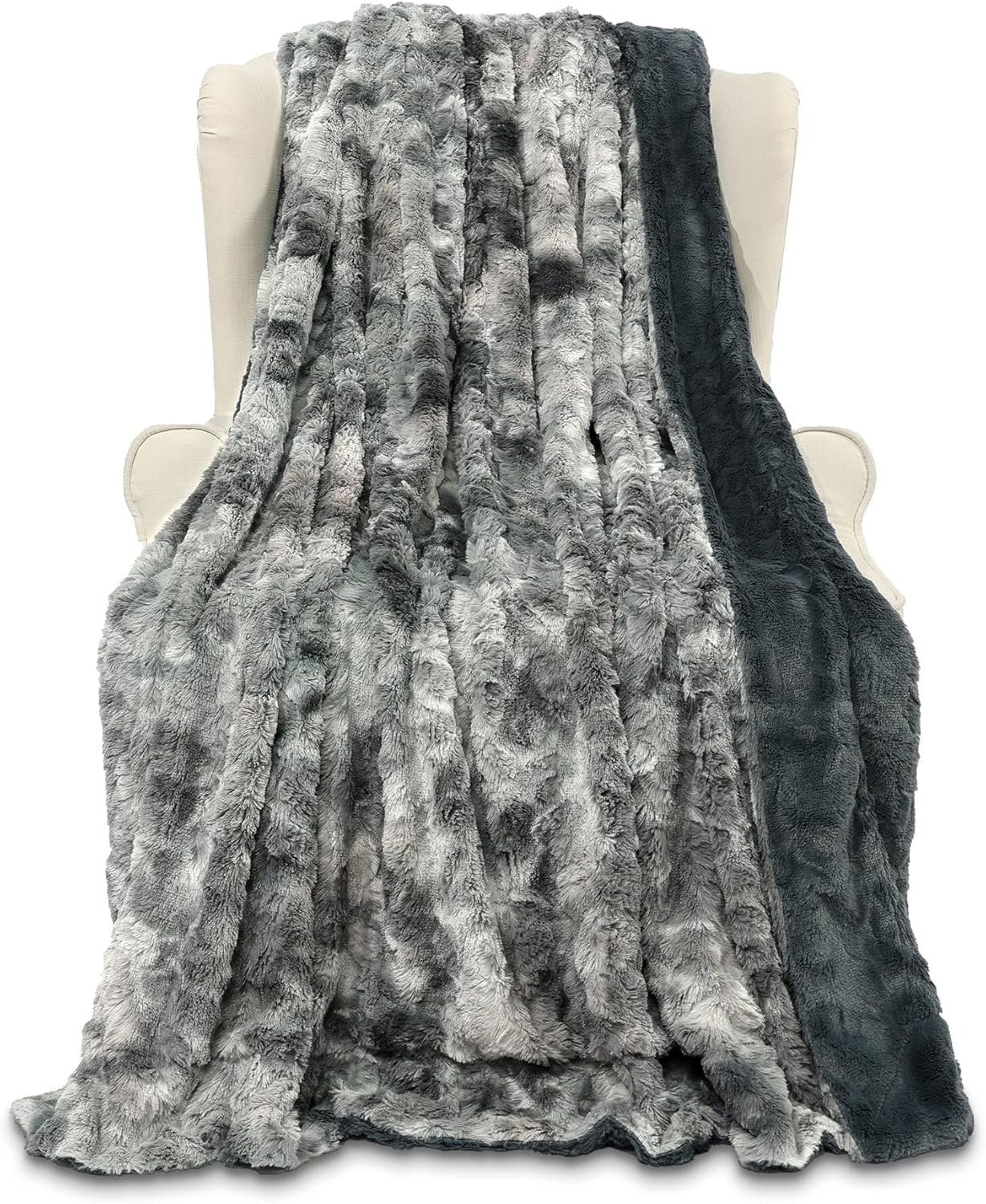 Amazon.com: Faux Fur Throw Blanket for Couch - Cozy, Shaggy, and Furry ...