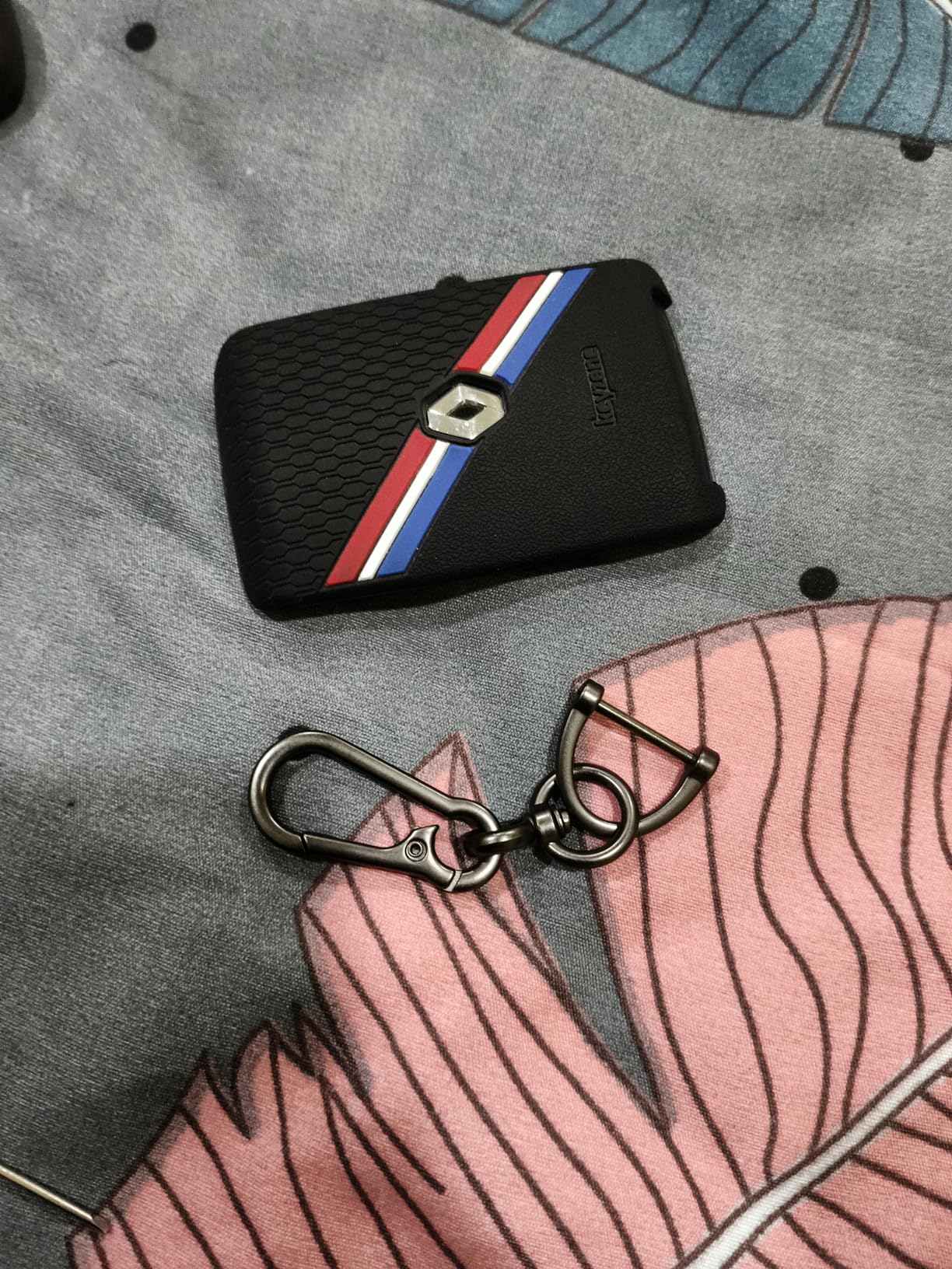 Keyzone® Striped silicone key cover and keyring compatible for Triber ...