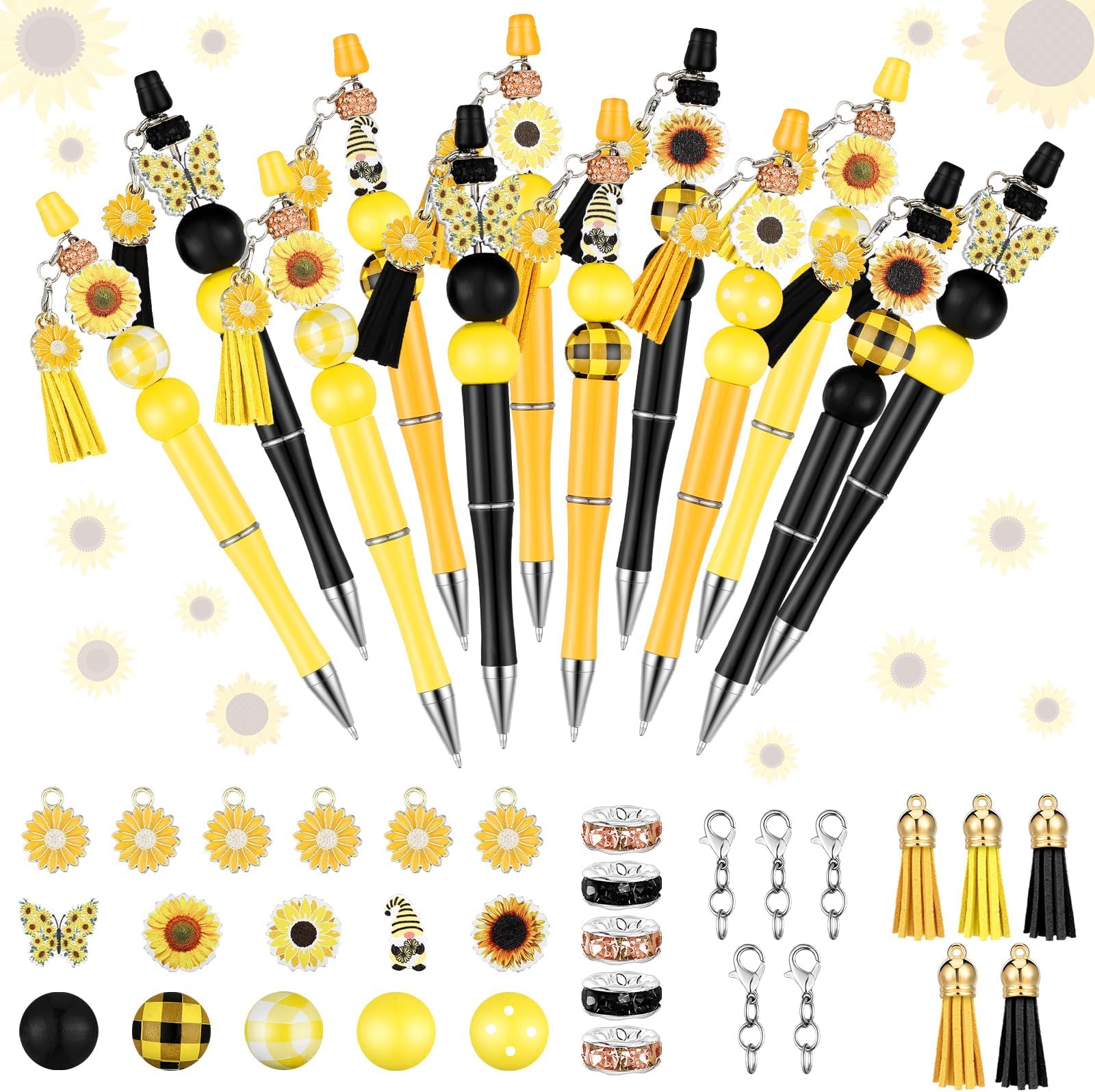 Amazon.com : Unittype 12 Pcs Plastic Beadable Pens Kits with Assorted ...