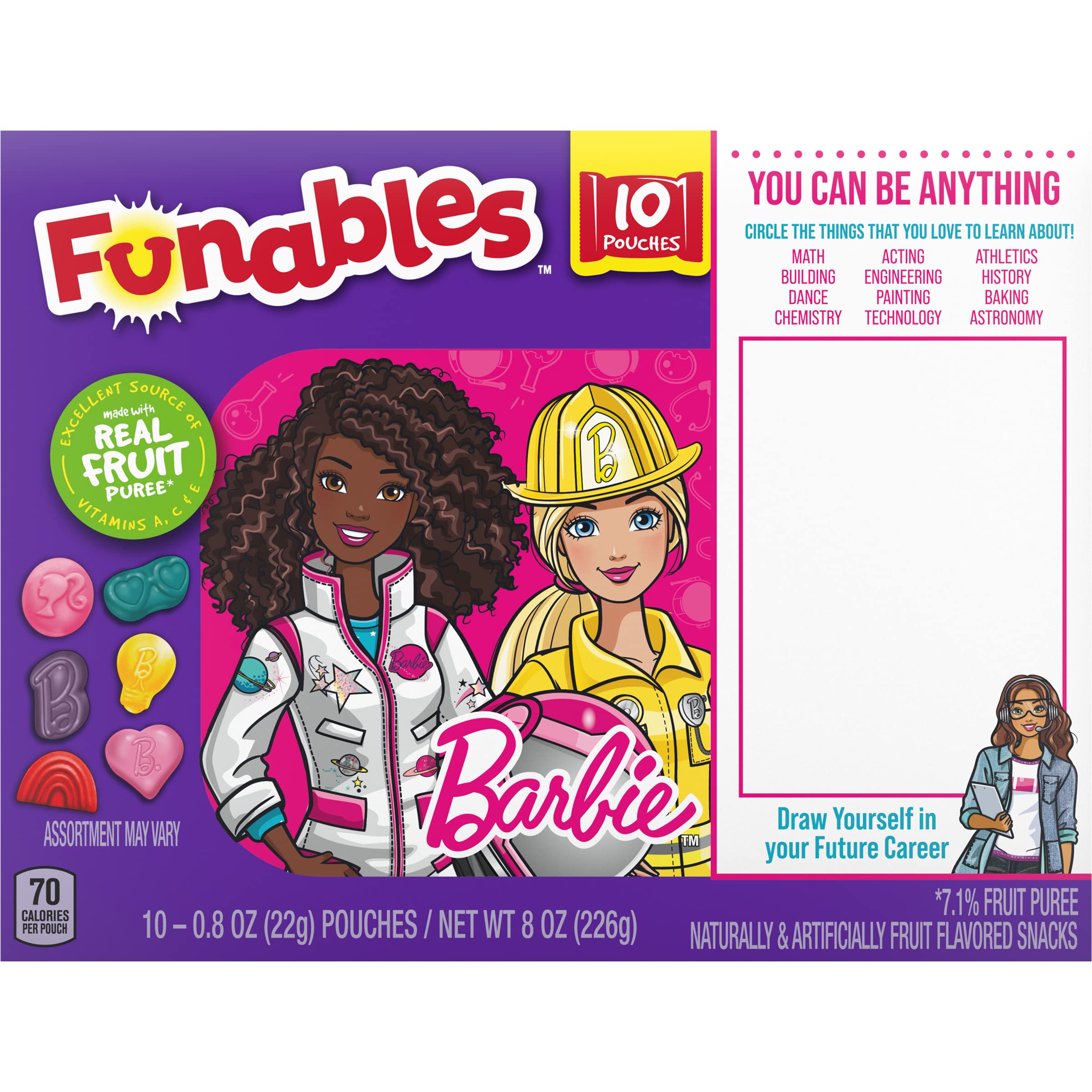 Snapklik.com : Funables Fruit Snacks, Barbie Shaped Fruit Flavored ...