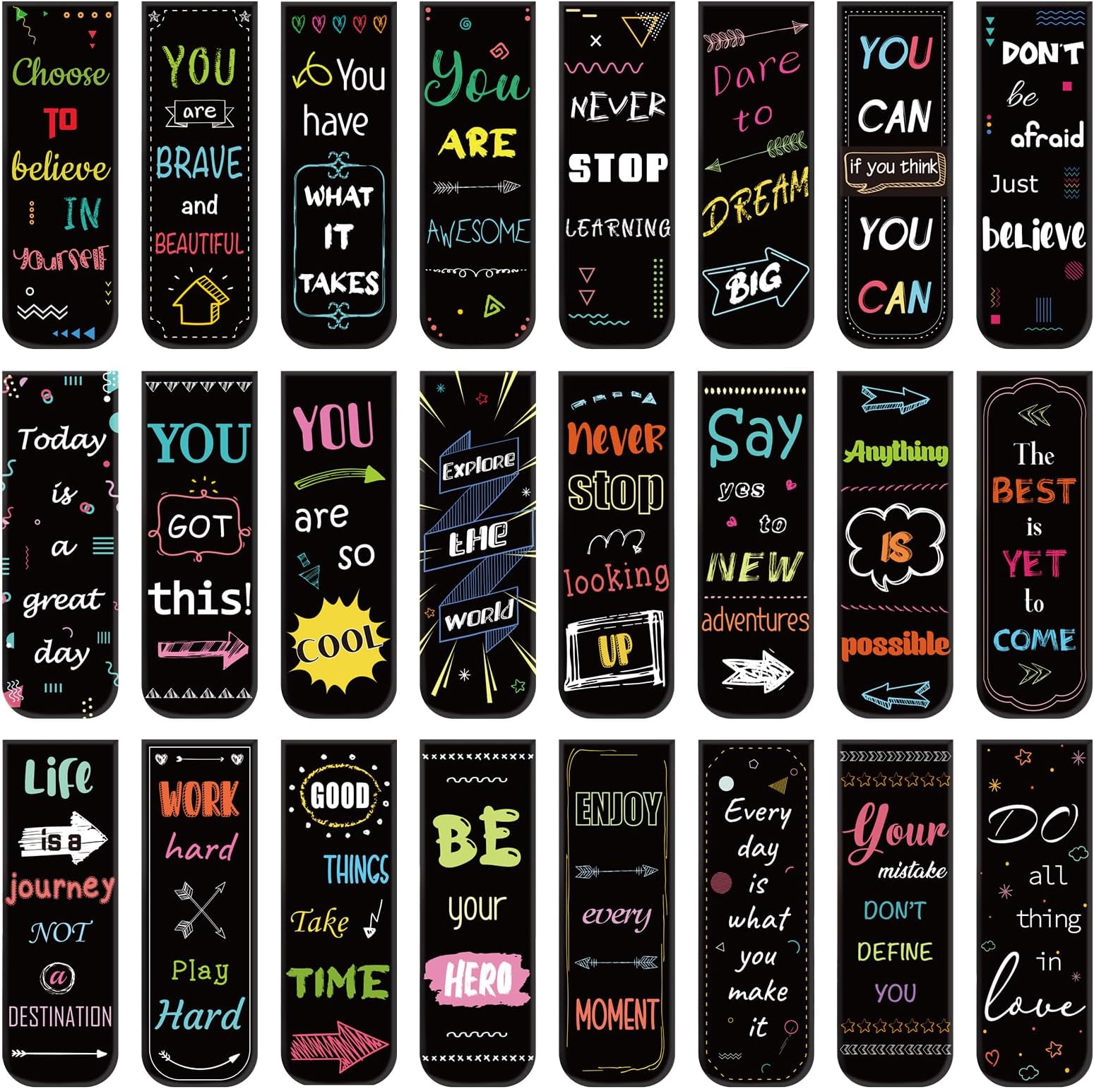 Amazon.com: Honoson 48 Pieces Inspiring Magnetic Bookmark Inspiring ...