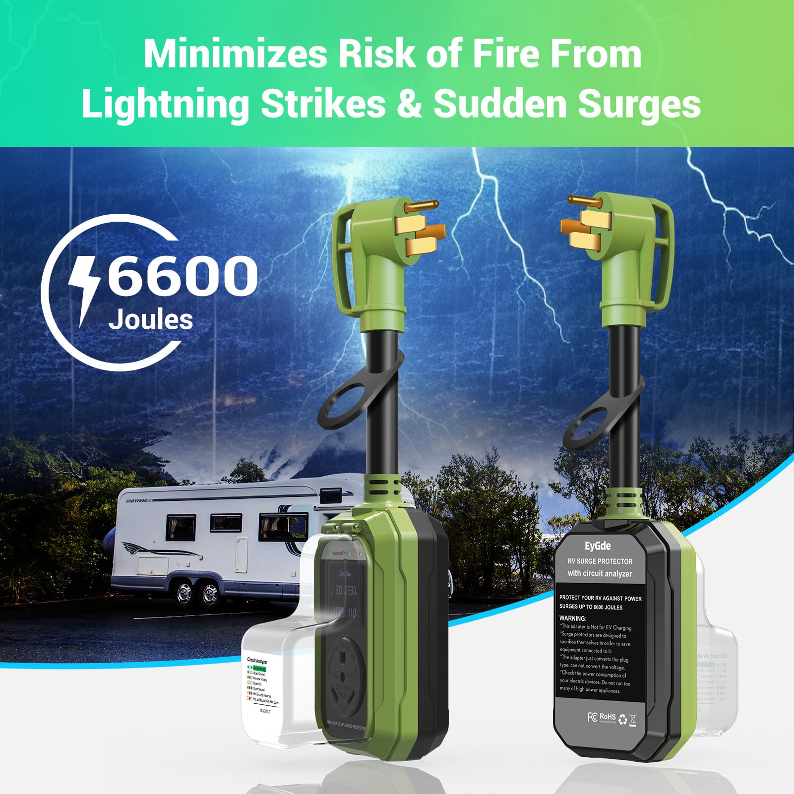 Snapklik.com : EyGde Smart 50 Amp To 30 Amp RV Adapter