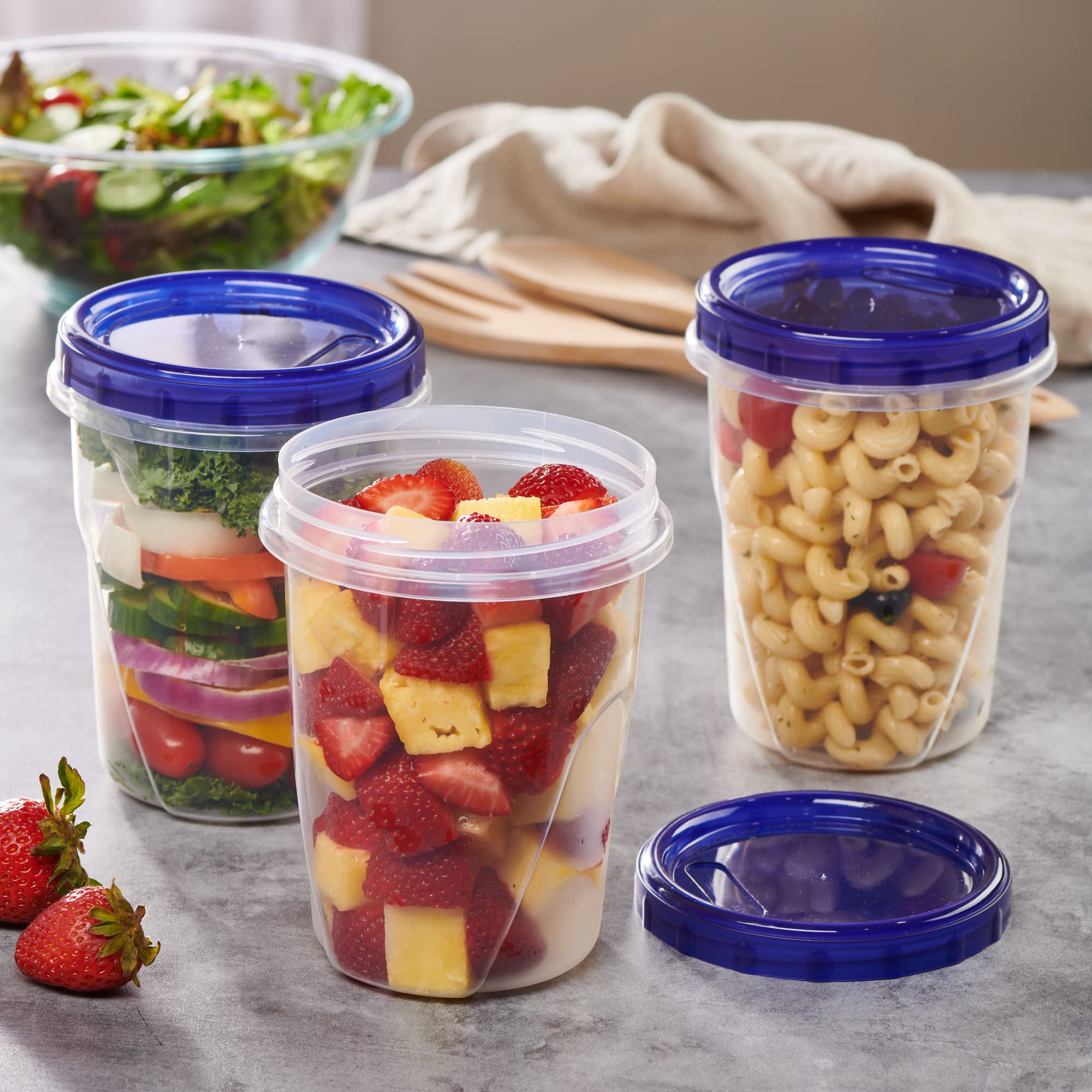Snapklik.com : PLASTICPRO 12 Pack Twist Cap Food Storage Containers