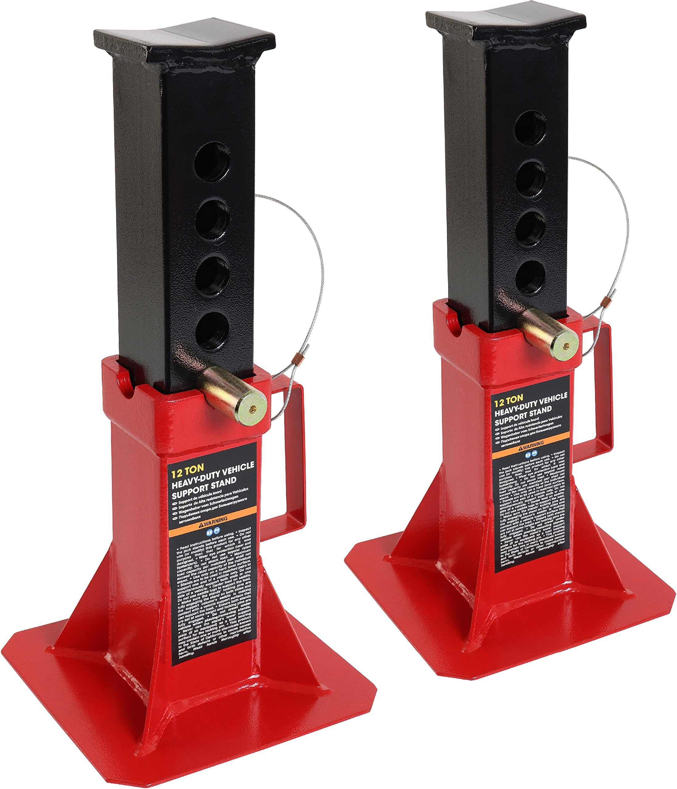 Amazon.com: Strongway Double Locking 12-Ton Jack Stands — 24,000-Lb ...