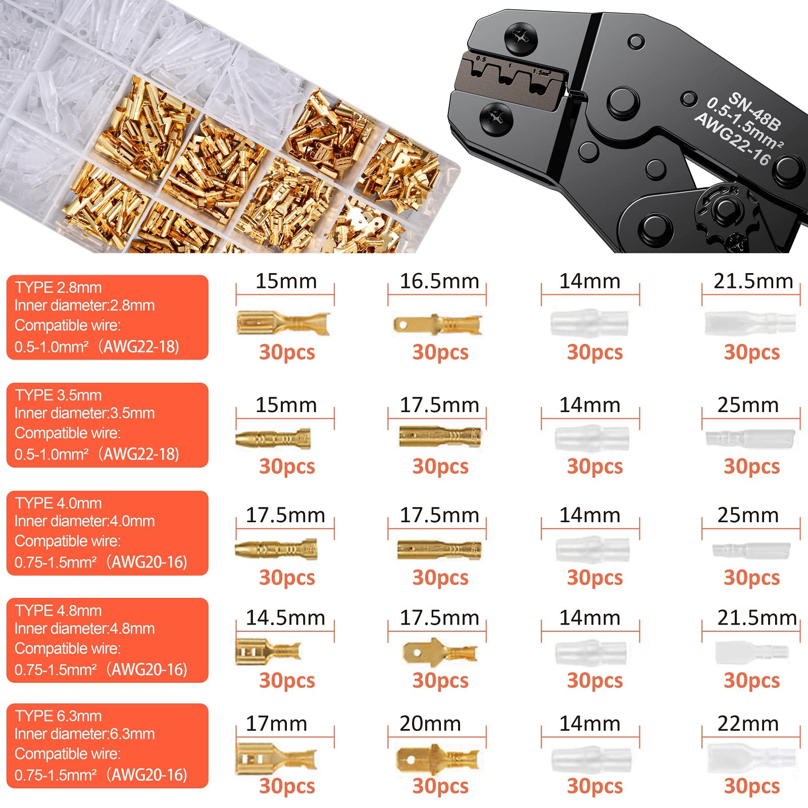 Snapklik.com : Wire Terminals Crimping Tool Kit, Preciva Ratcheting ...