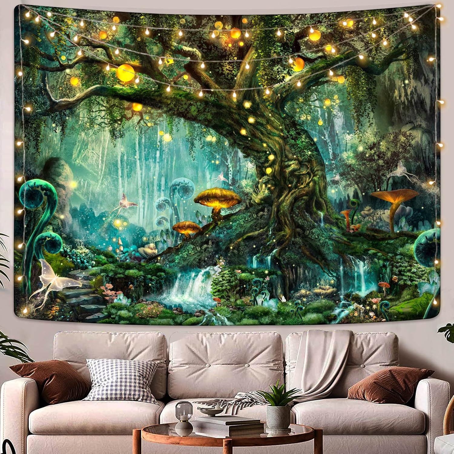 Amazon.com: YEXIT Fairy Tales Magical Forest Tapestry, Nature Tree of ...