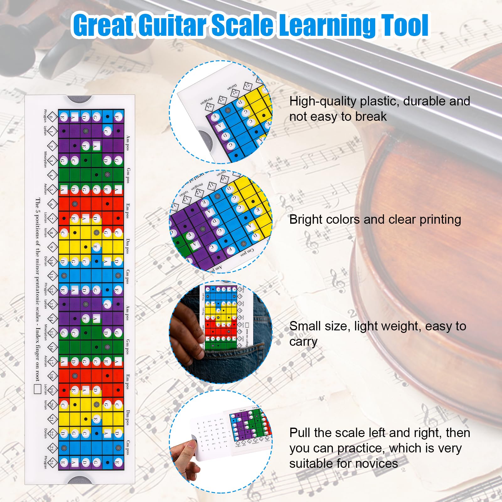 Snapklik.com : Guitar Scales Sliding Ruler, 11x315in Chord Scales Chart ...