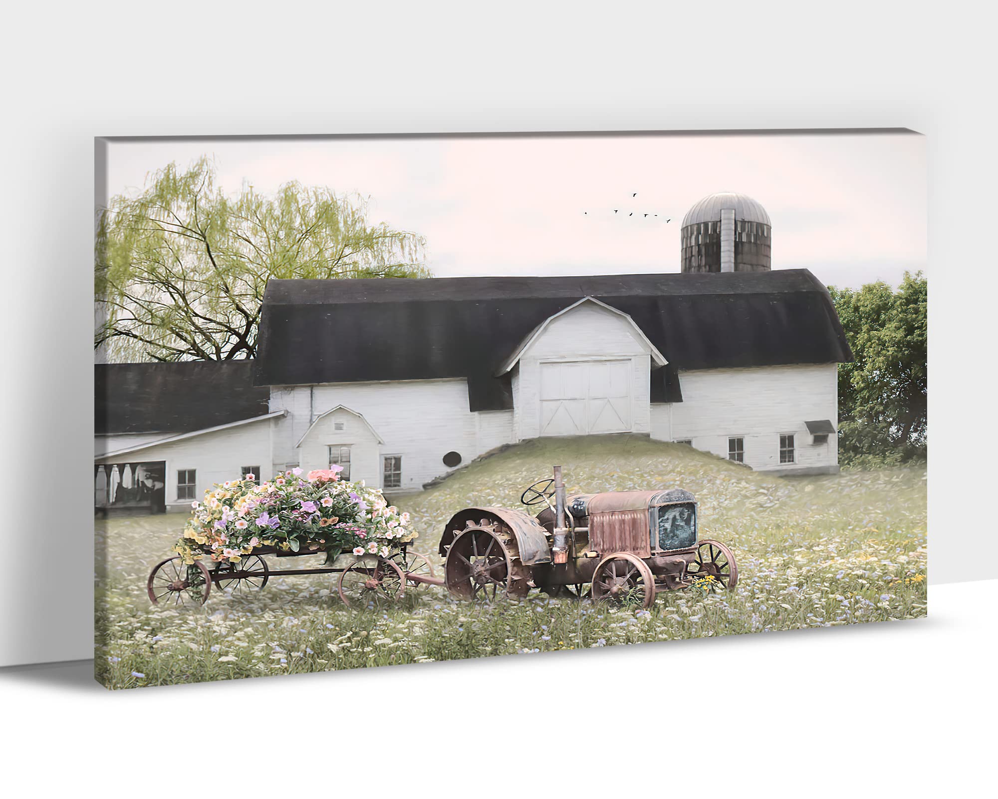 Amazon.com: Rustic Barn Wall Decor, White Barn Pictures Canvas Wall Art ...
