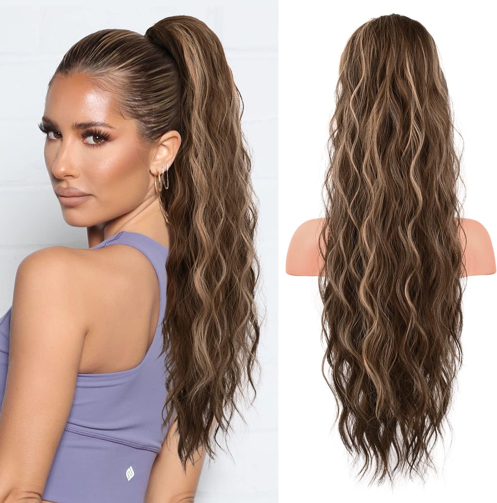 Amazon.com : ALXNAN Ponytail Extension,Drawstring Ponytail Hair ...