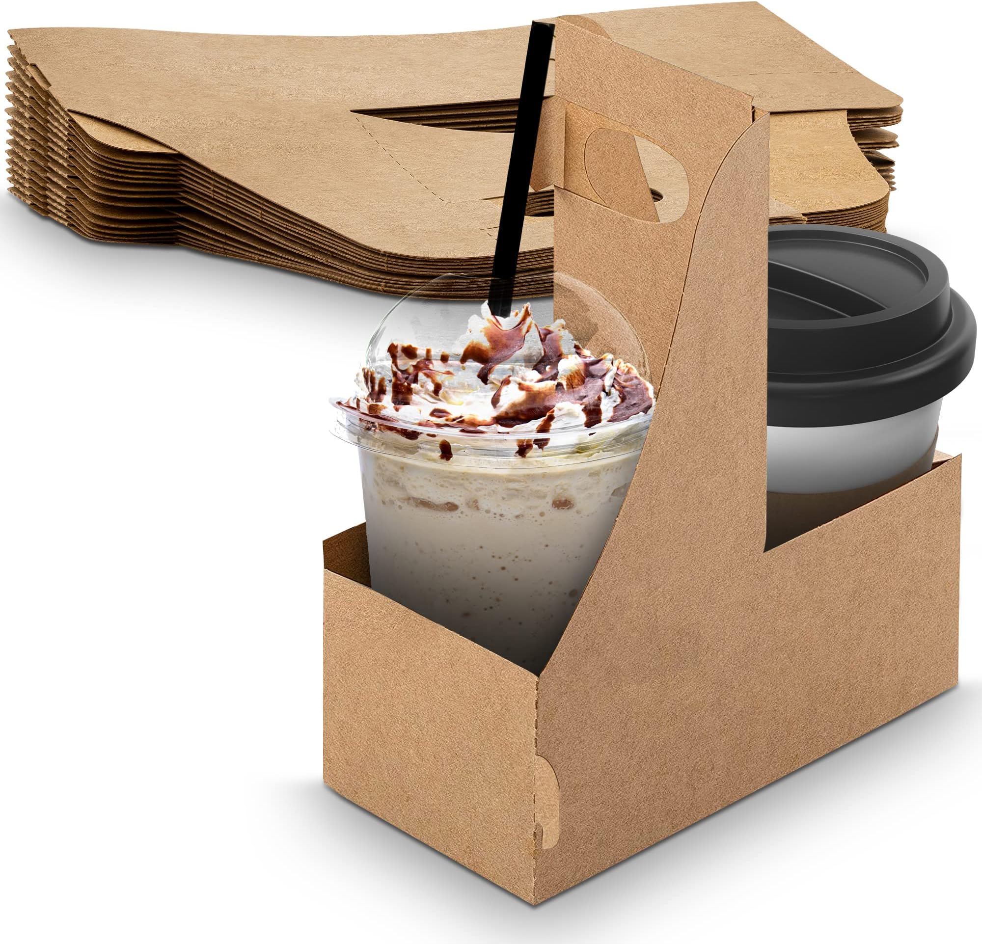 Amazon.com: Disposable Handled Paper 2-Cup Drink Carrier 200 Count ...