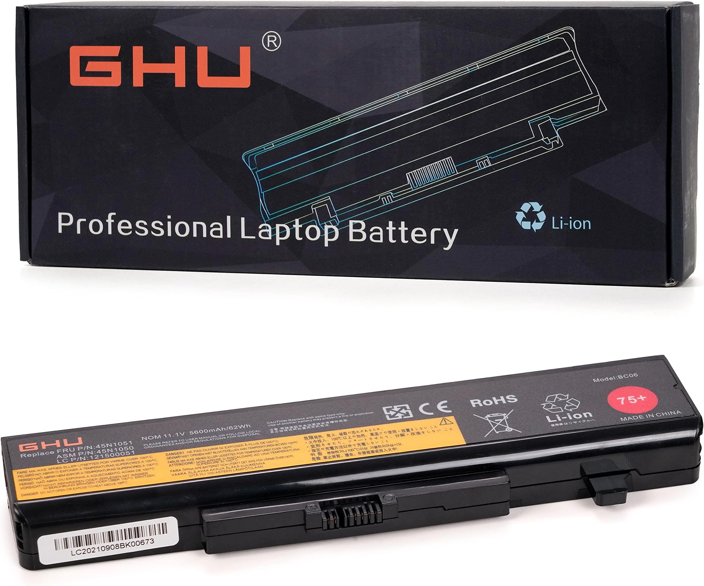Amazon.com: GHU New Battery 58 WH Compatible with Thinkpad G580 Y580 ...