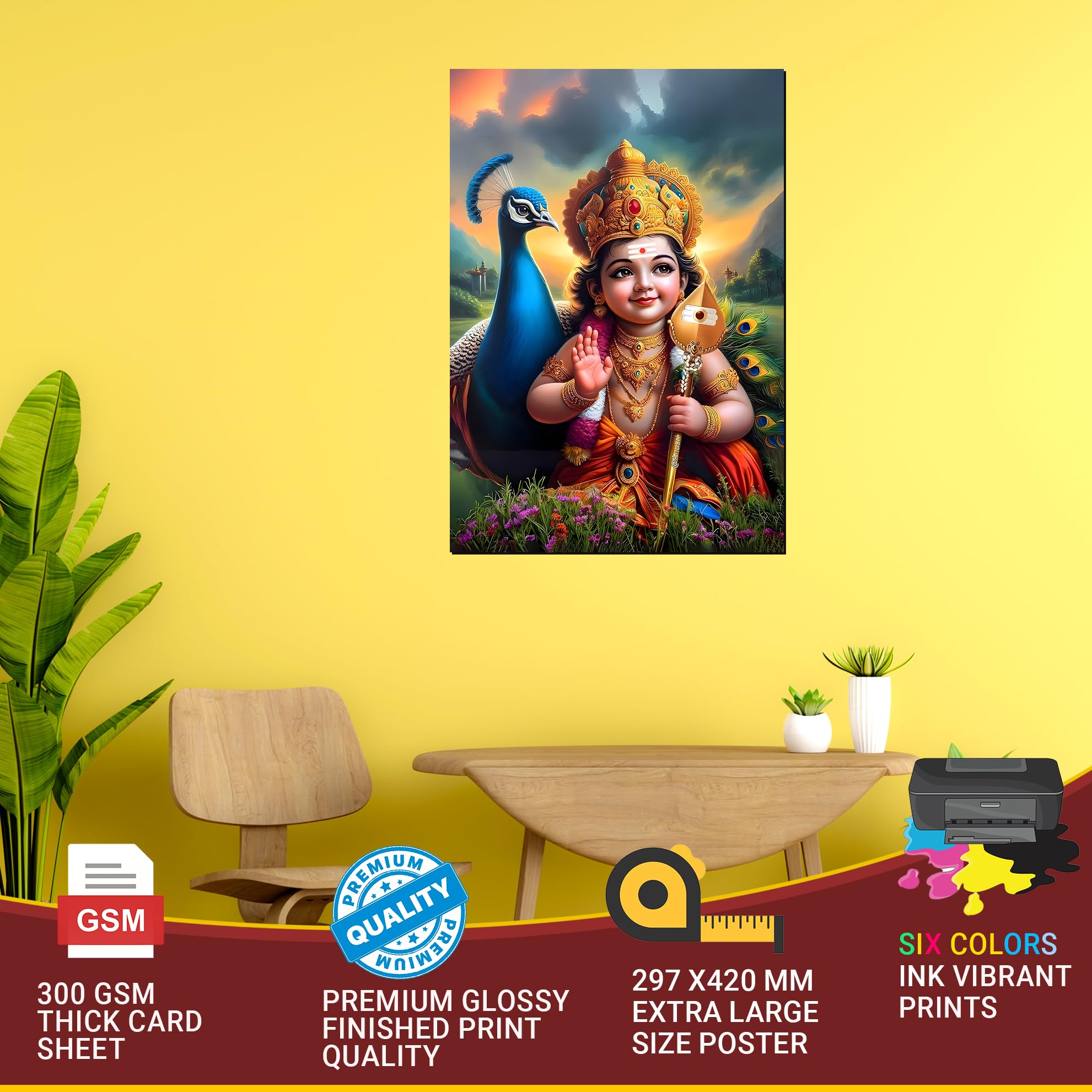 Roostaflag Lord Murugan Poster Cute Baby Murugan Poster Murugan Sticker ...