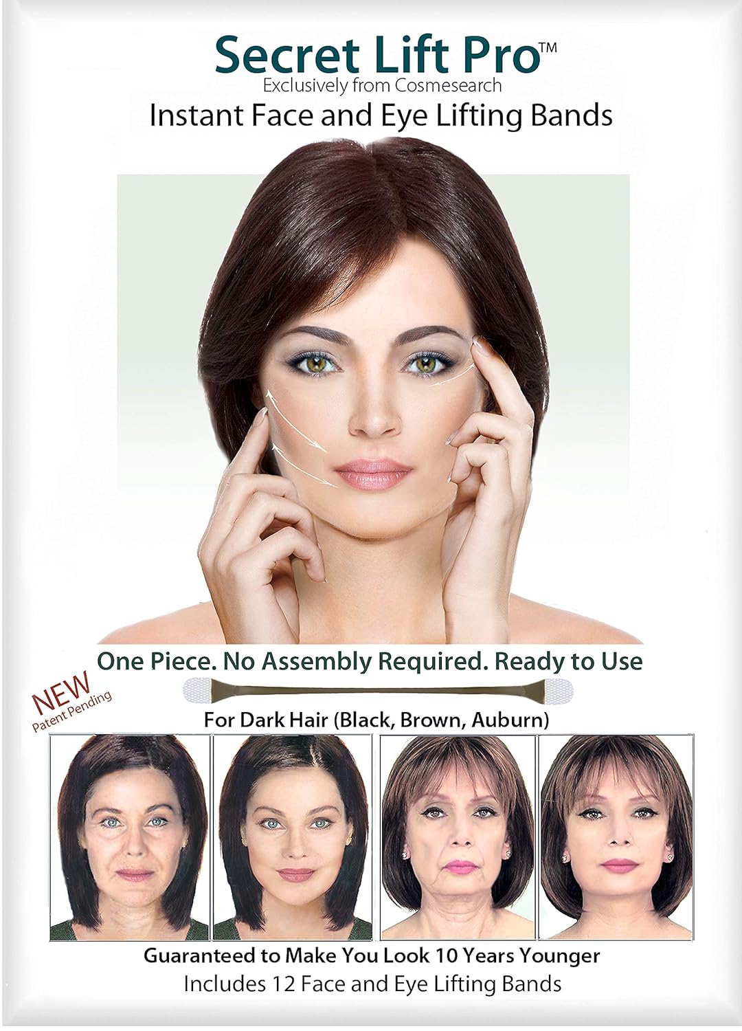 Amazon.com : Secret Lift Pro - Face and Eye Lift (Dark Hair) : Beauty ...