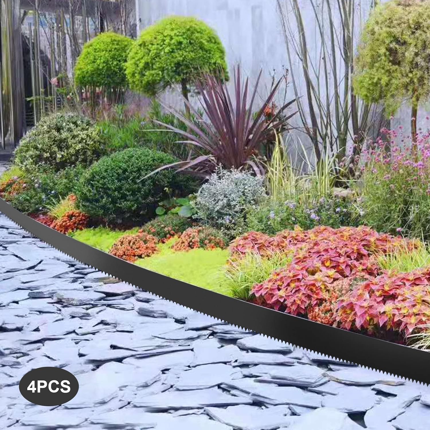 Borde de acero para paisaje, borde de acero de 40 x 6 pulgadas, borde ...