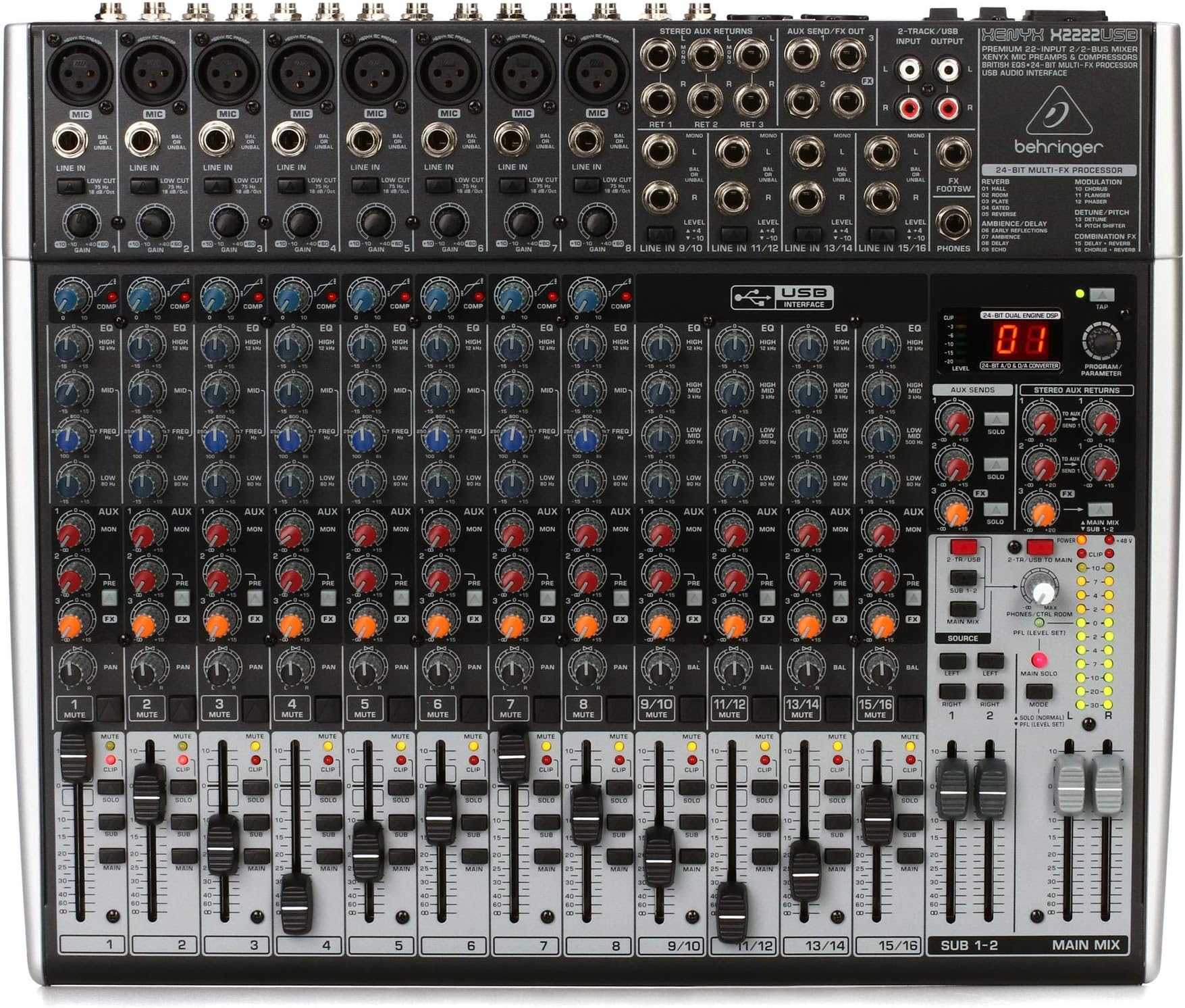 Behringer XENYX 1202FX Mixer Premium a 12 ingressi a 2 bus con ...