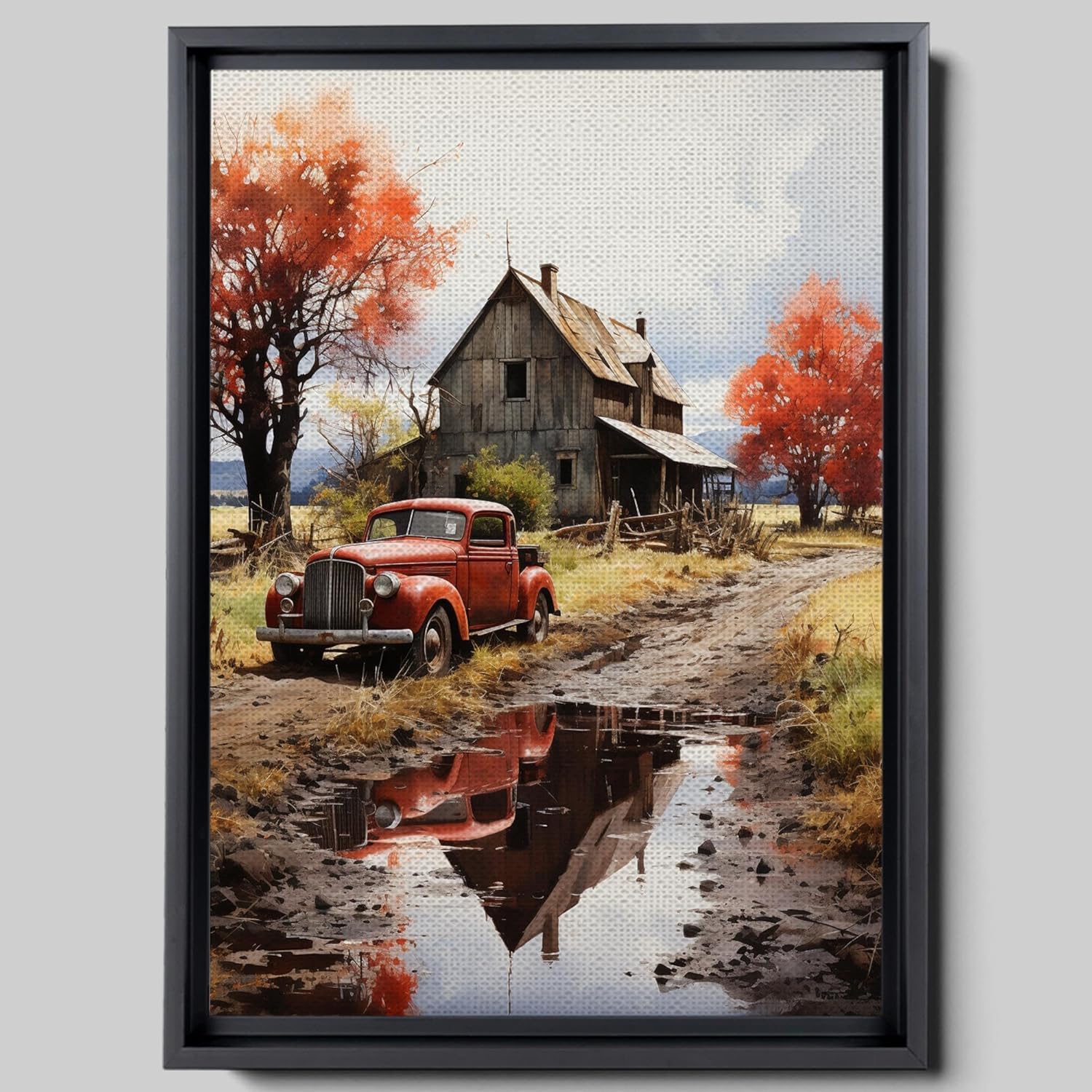 Amazon.com: Prints Farmhouse Decor, Fall Farm Scene Pictures for Wall ...